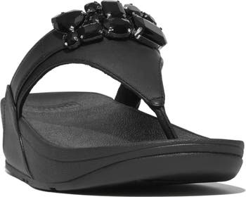 FitFlop Lulu Jewel Deluxe Leather Wedge Sandal (Women) | Nordstromrack