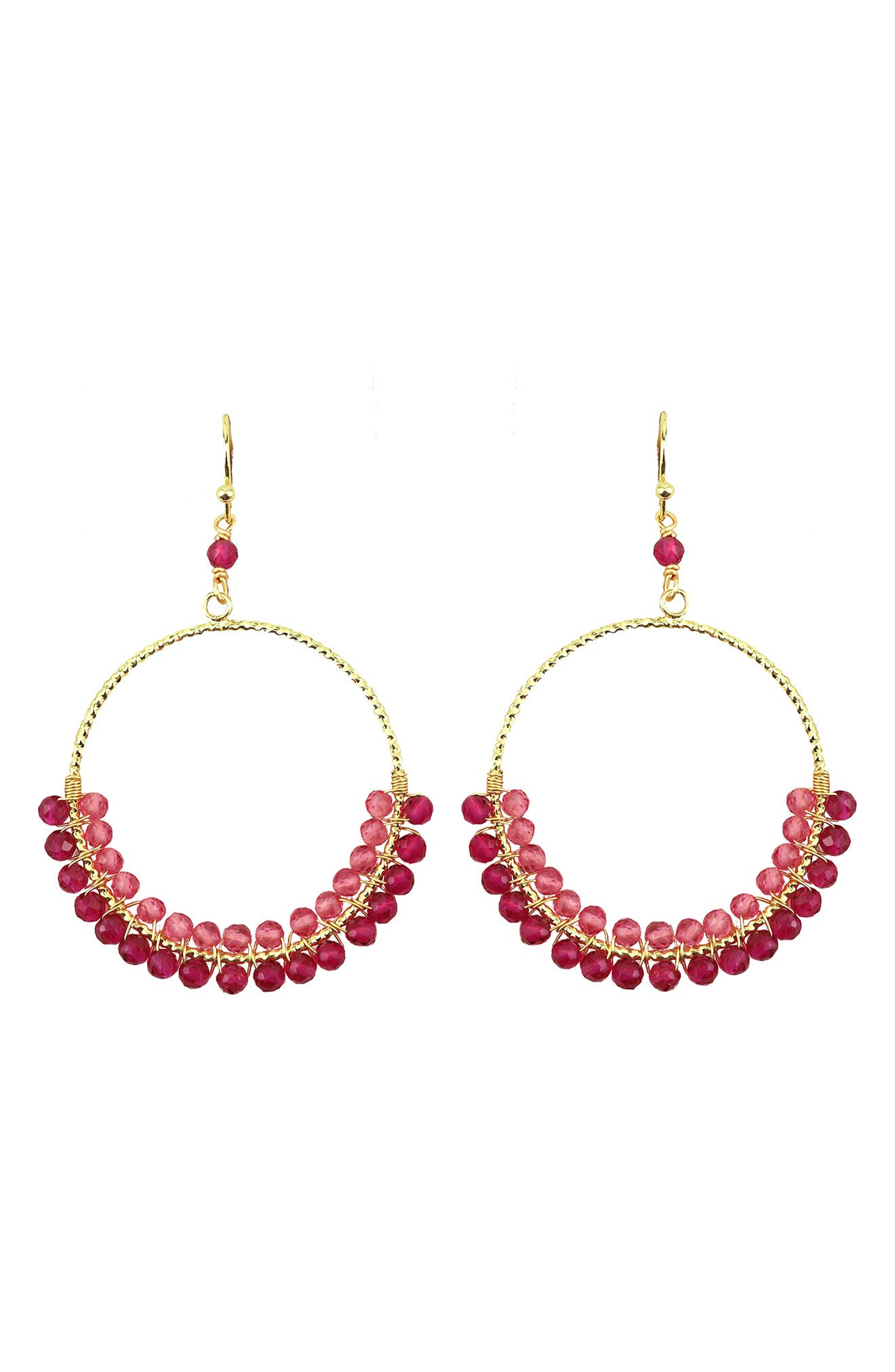 Panacea Fuchsia Beaded Circle Drop Earrings | Nordstromrack