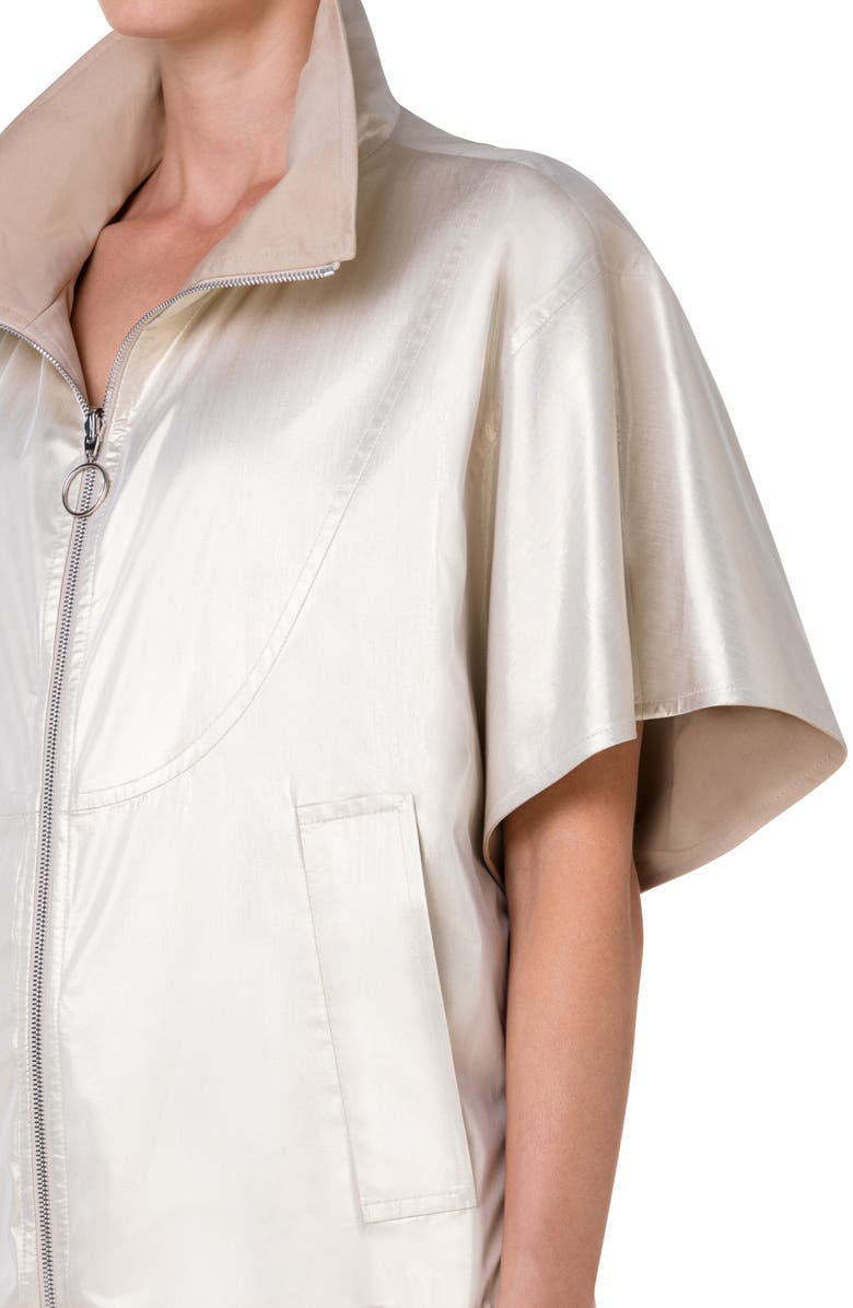 Akris punto Reversible Metallic Short Sleeve Jacket | Nordstromrack