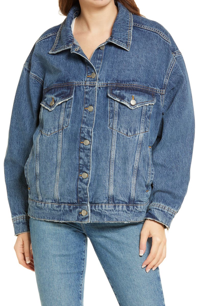 Good American Oversize Denim Trucker Jacket | Nordstromrack