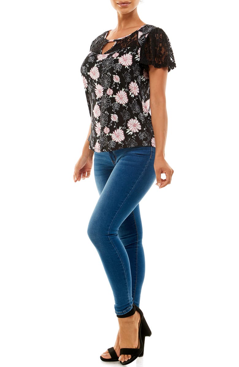 Adrienne Vittadini Lace Keyhole Yoke Top | Nordstromrack