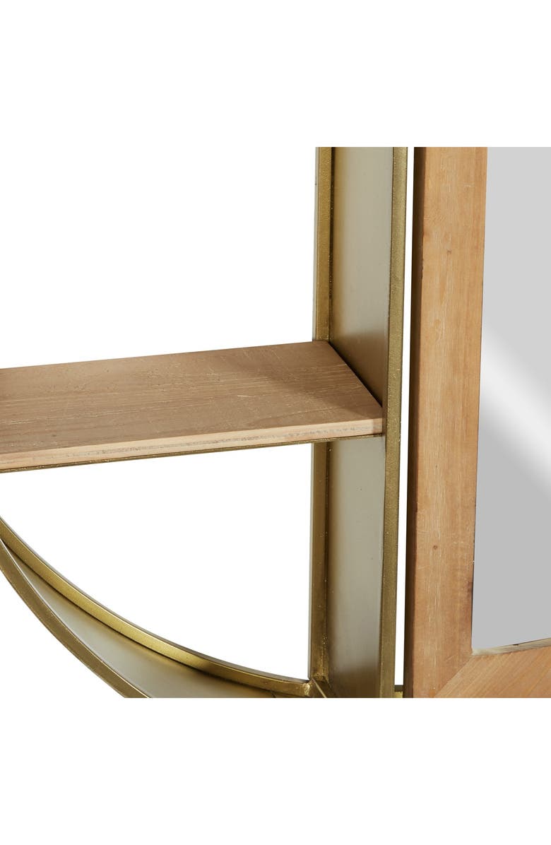 GINGER BIRCH STUDIO Goldtone Metal Contemporary Wall Shelf with Half ...