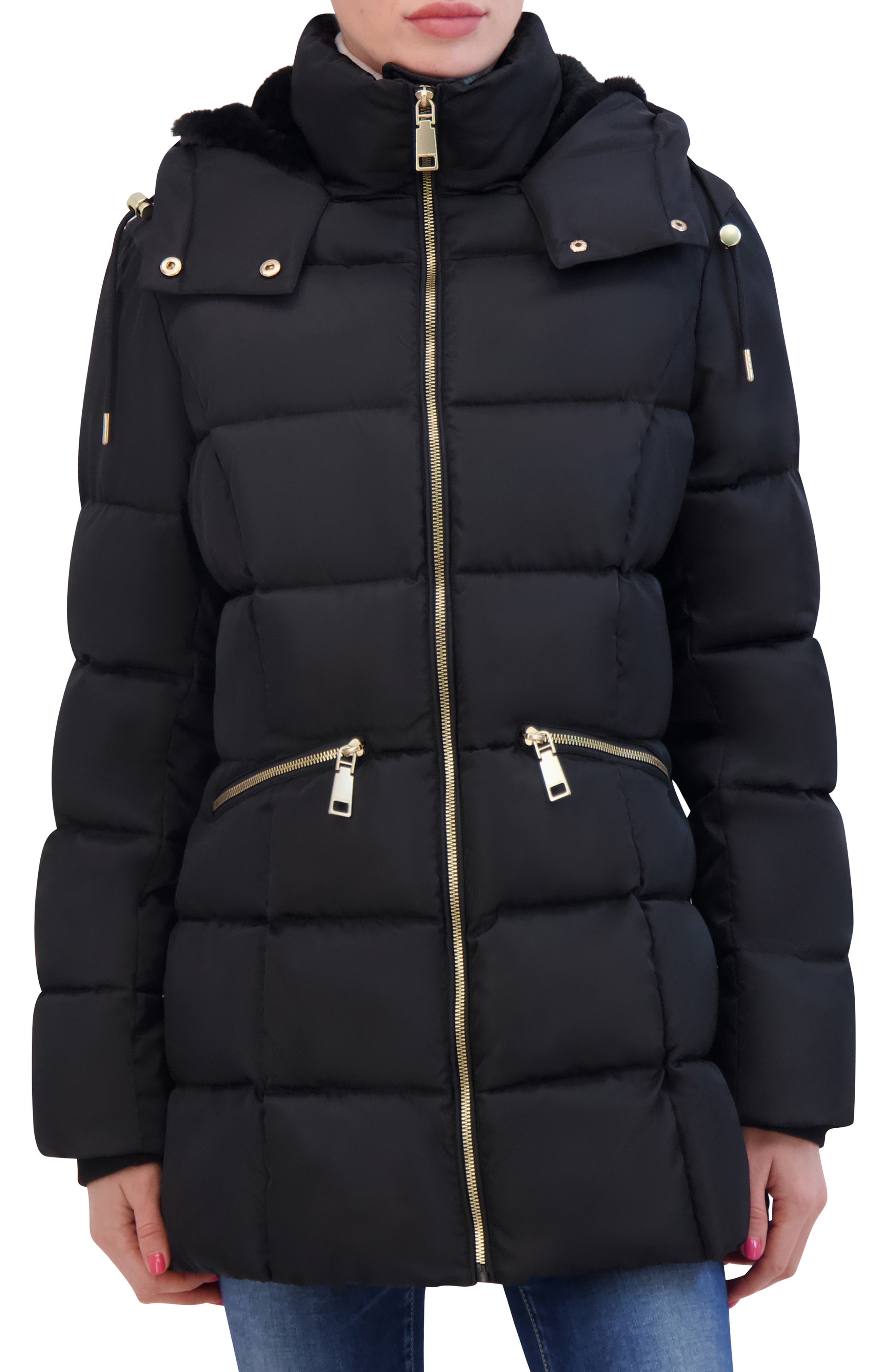Rebecca Minkoff Faux Fur Lined Faux Down Fill Hooded Zip-Up Jacket ...