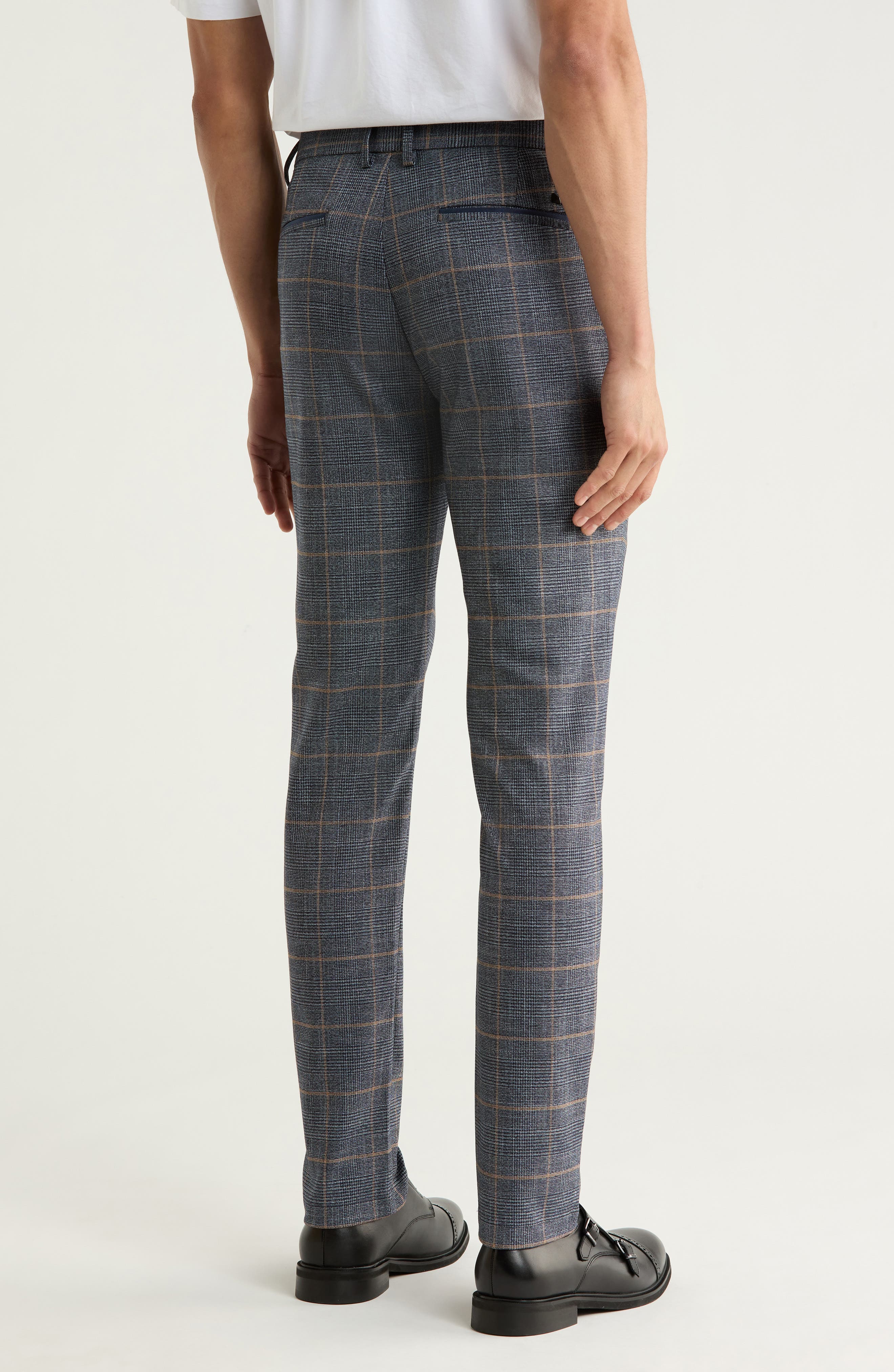 T.R. PREMIUM Plaid Straight Leg Trousers (Men) | Nordstromrack