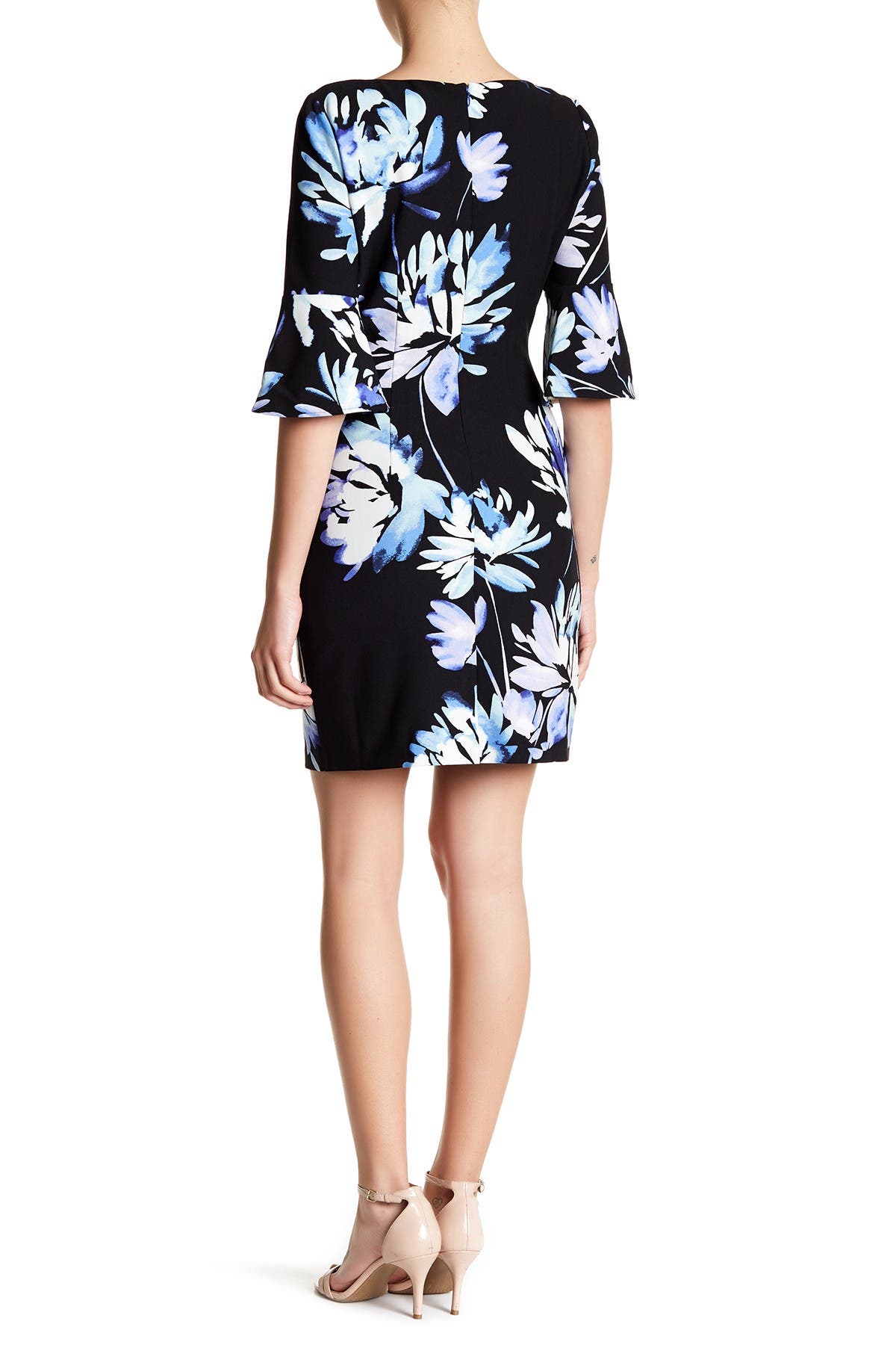 Vince Camuto Floral Bell Sleeve Scuba Dress | Nordstromrack