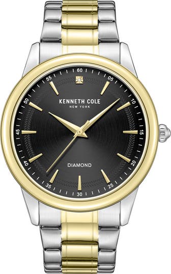 Kenneth Cole New York Genuine Diamond Two-Tone Bracelet Watch, 44mm - 0 ...