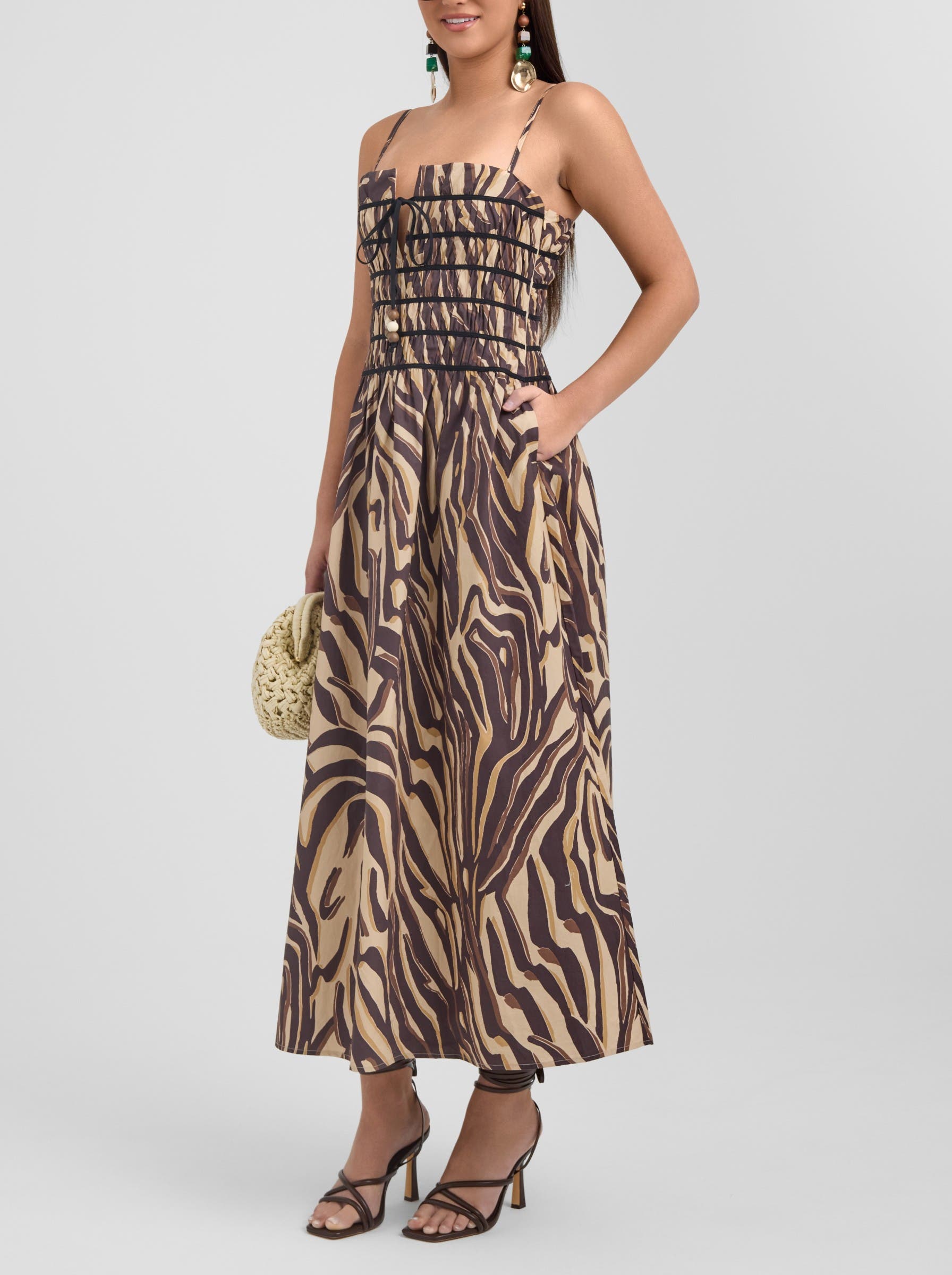 RACHEL Rachel Roy Zerra Smocked Corset Maxi Dress (Women) | Nordstrom