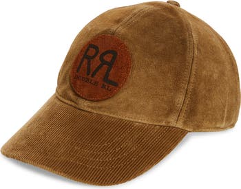 Double RL Roughout Leather Baseball Cap | Nordstrom