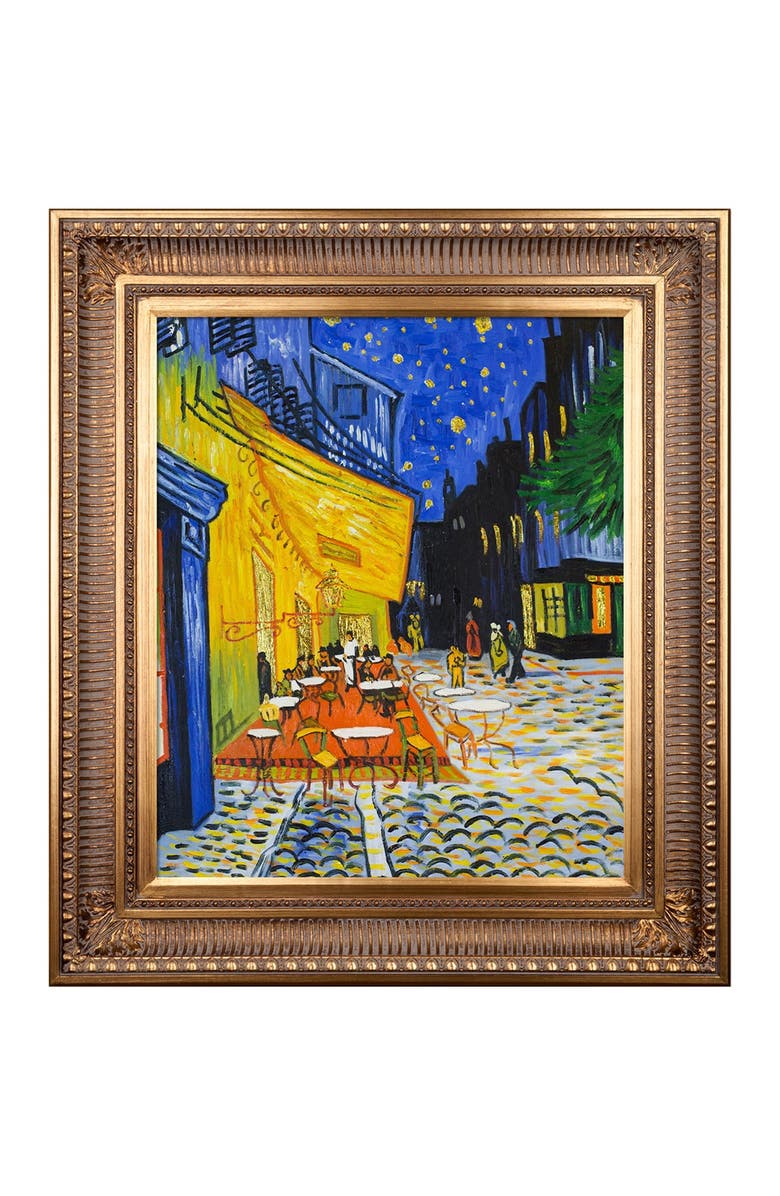 OVERSTOCK ART Cafe Terrace at Night (Luxury Line) Framed Oil ...