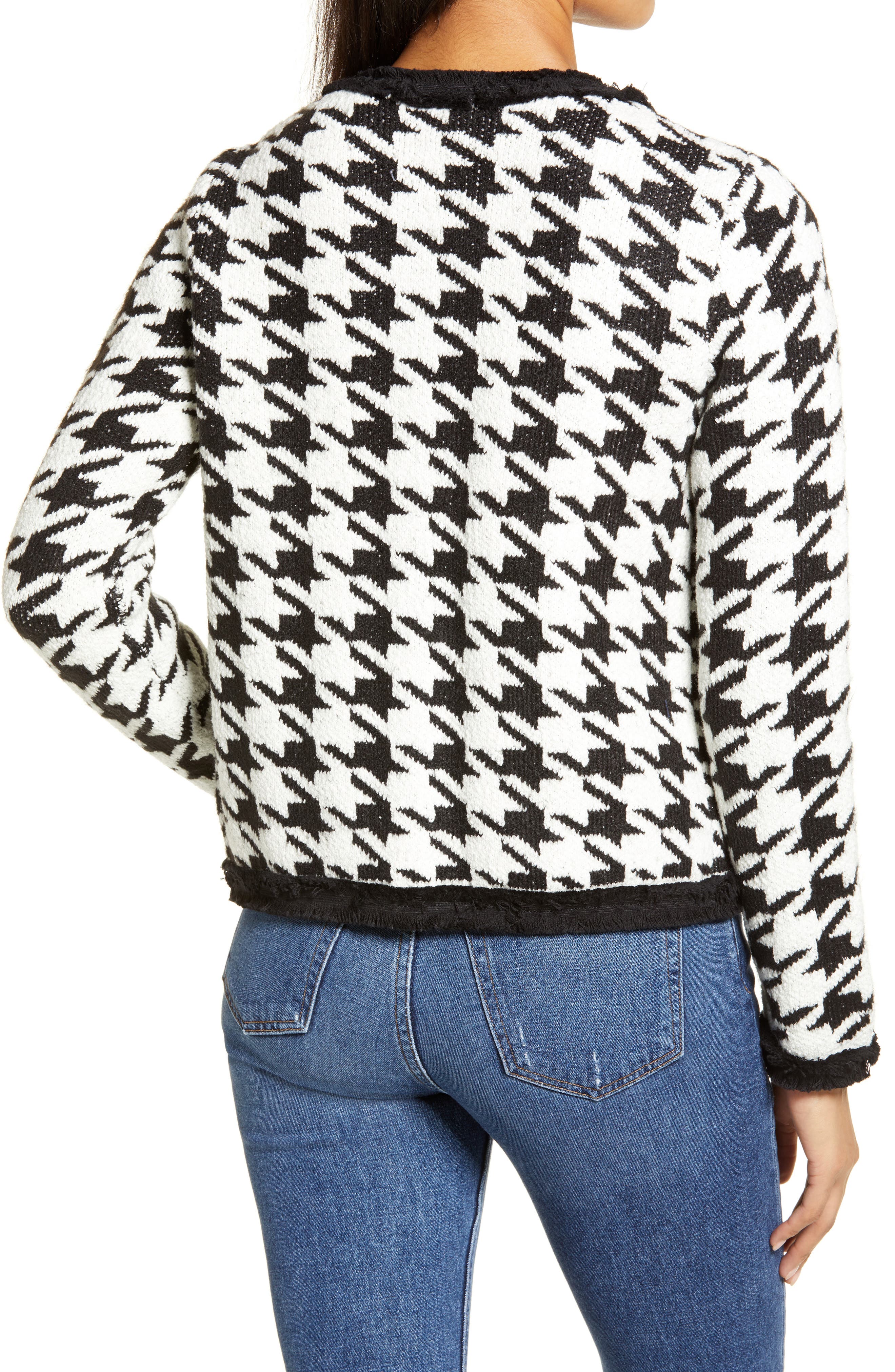 Halogen® Marl Houndstooth Knit Jacket | Nordstromrack