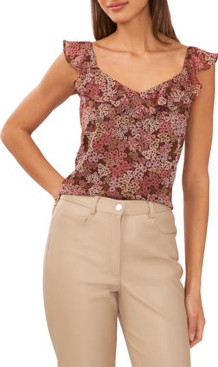 Halogen® Print Ruffle Strap Tank | Nordstrom