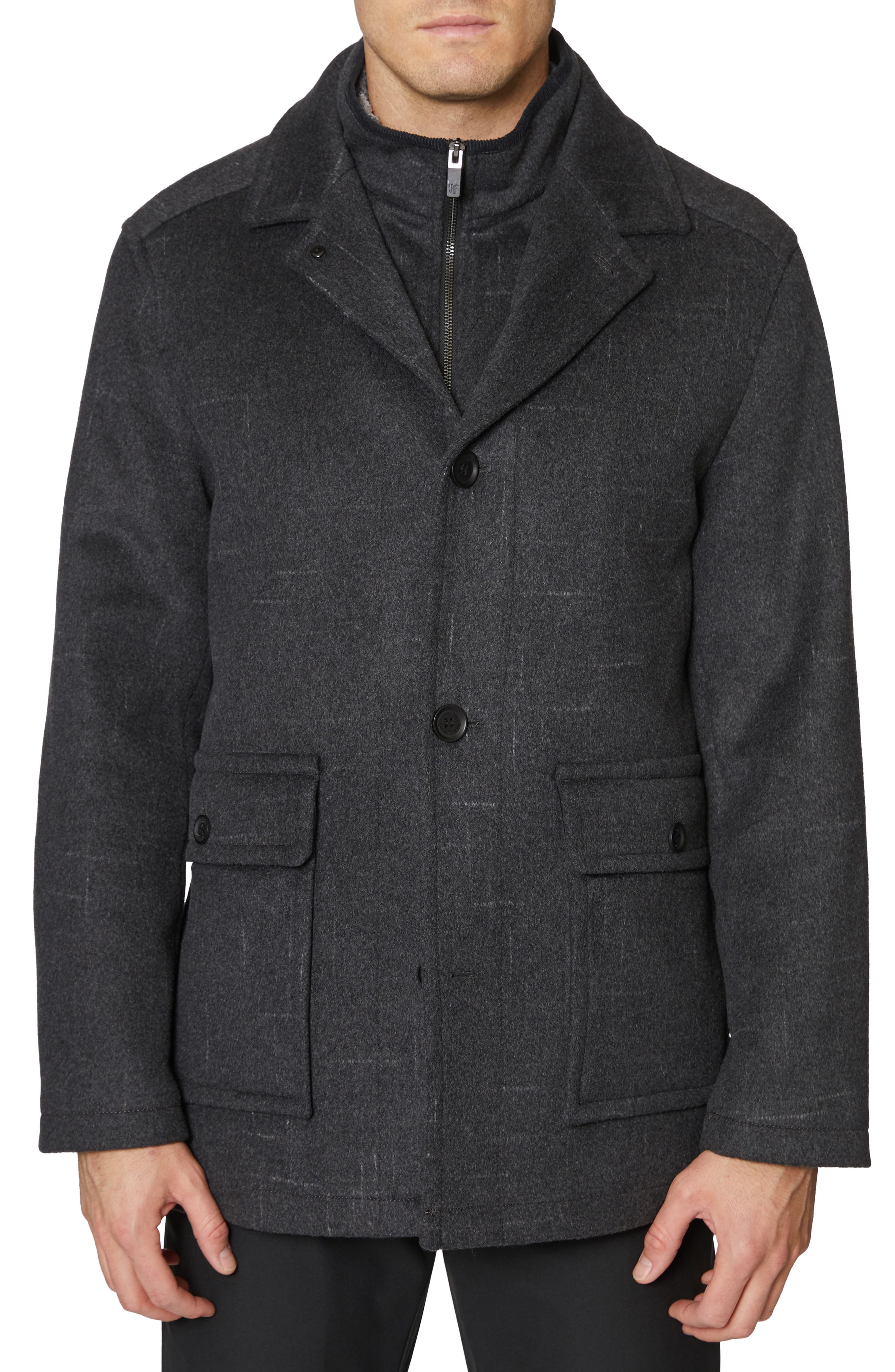 Hickey Freeman Brushstroke Wool Blend Coat | Nordstromrack