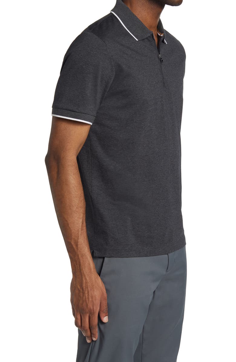 BOSS Polston Quarter Zip Cotton Polo | Nordstromrack