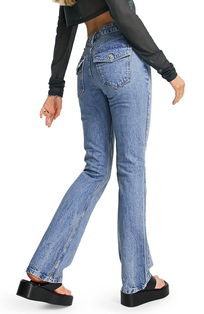 ASOS DESIGN High Waist Organic Cotton Blend Flare Leg Jeans | Nordstromrack