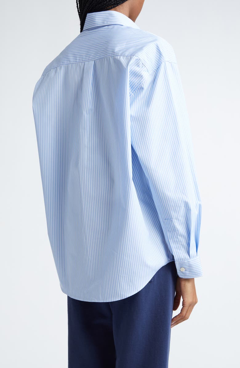 Sporty & Rich Hotel du Cap Oversize Stripe Cotton Button-Up Shirt ...