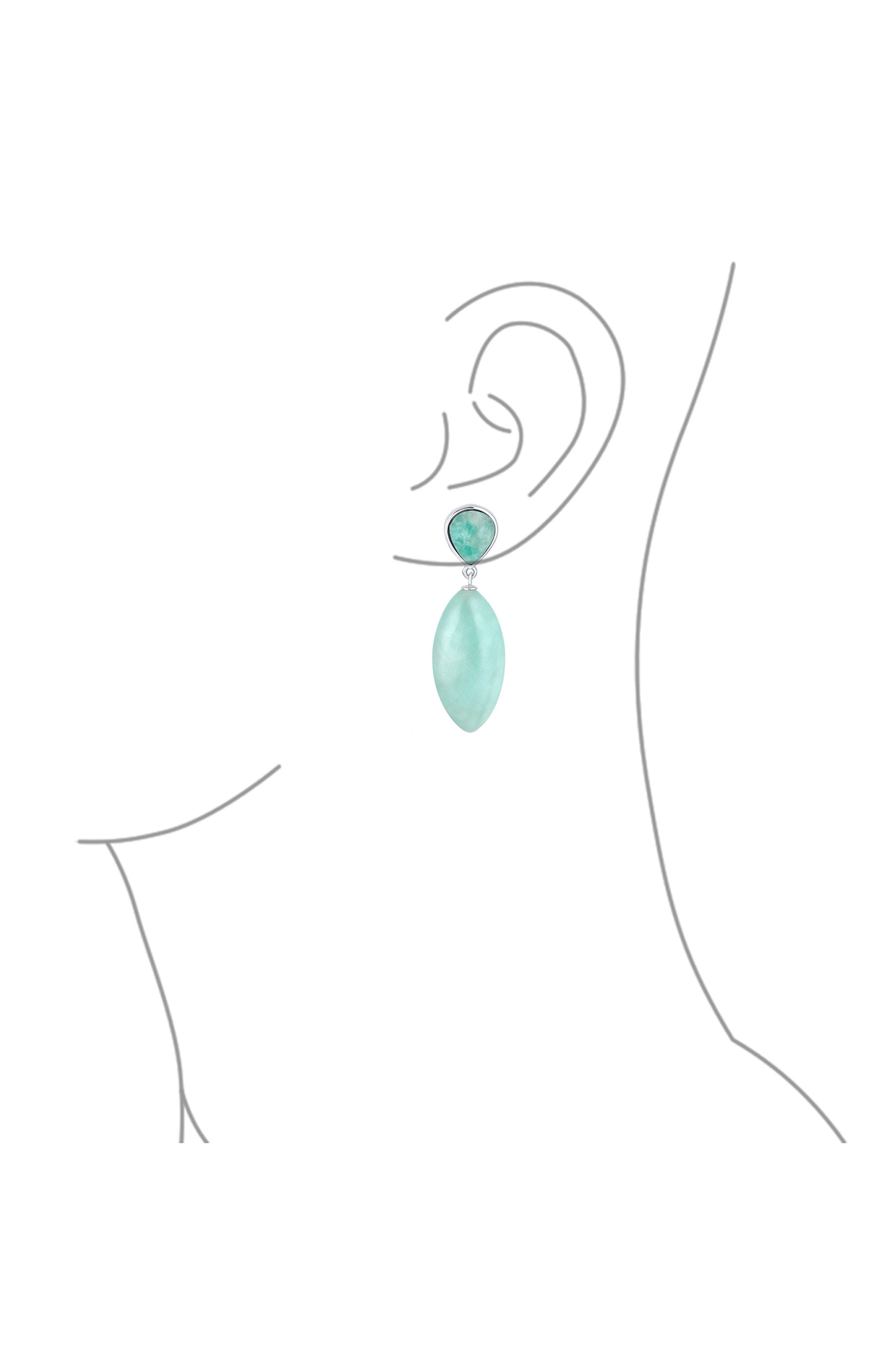BLING JEWELRY Geometric Rose Quartz Teardrop Earrings | Nordstromrack