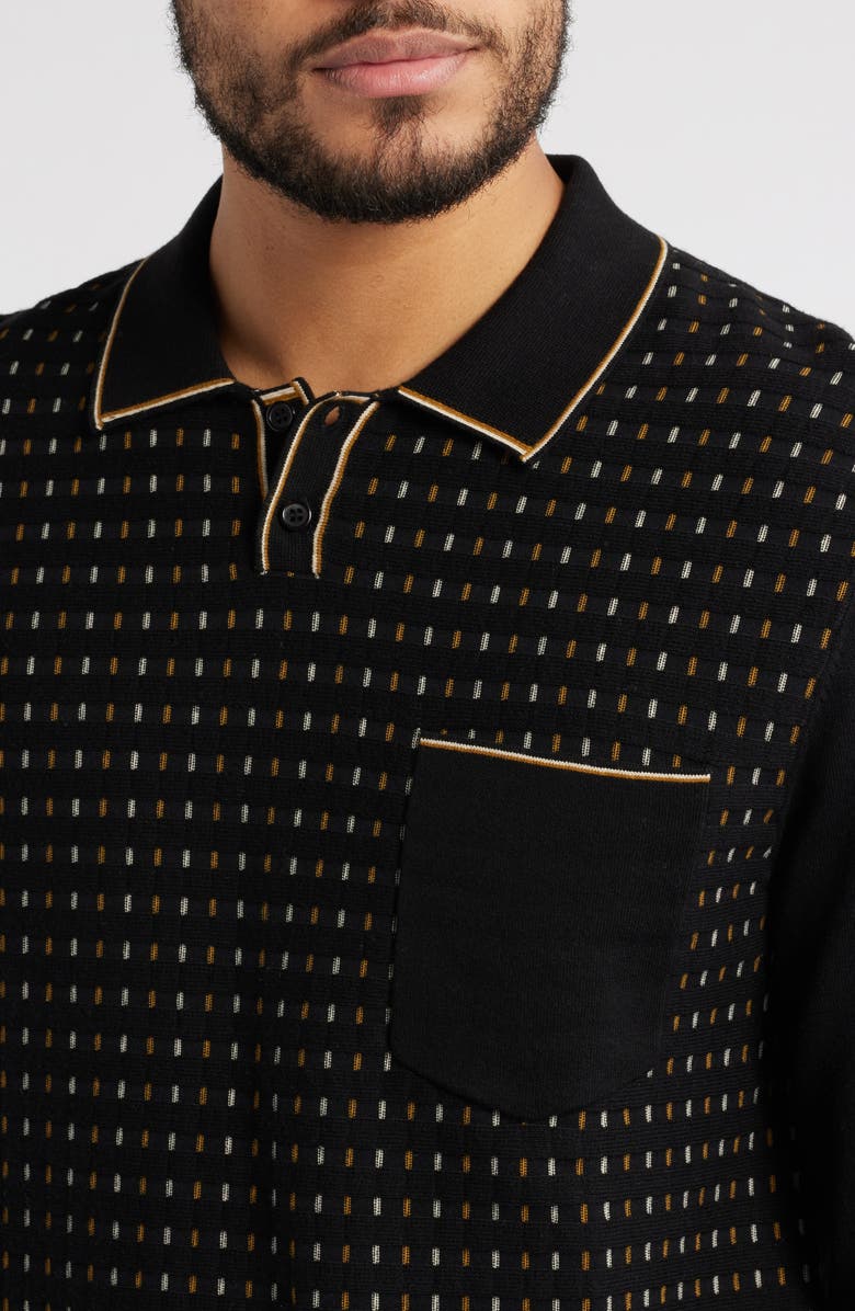 Percival Kihara Organic Cotton Jacquard Polo Sweater | Nordstromrack