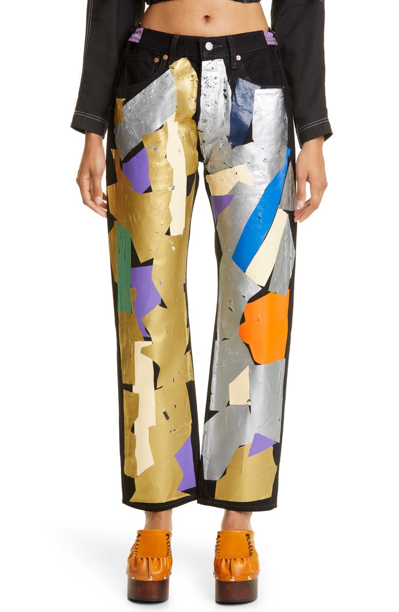 SC103 Peeling Paint Nonstretch Straight Leg Jeans | Nordstrom