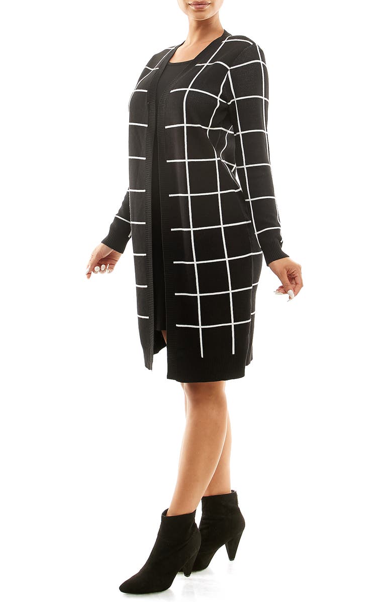 Nina Leonard Twofer Windowpane Sweater Sheath Dress | Nordstromrack