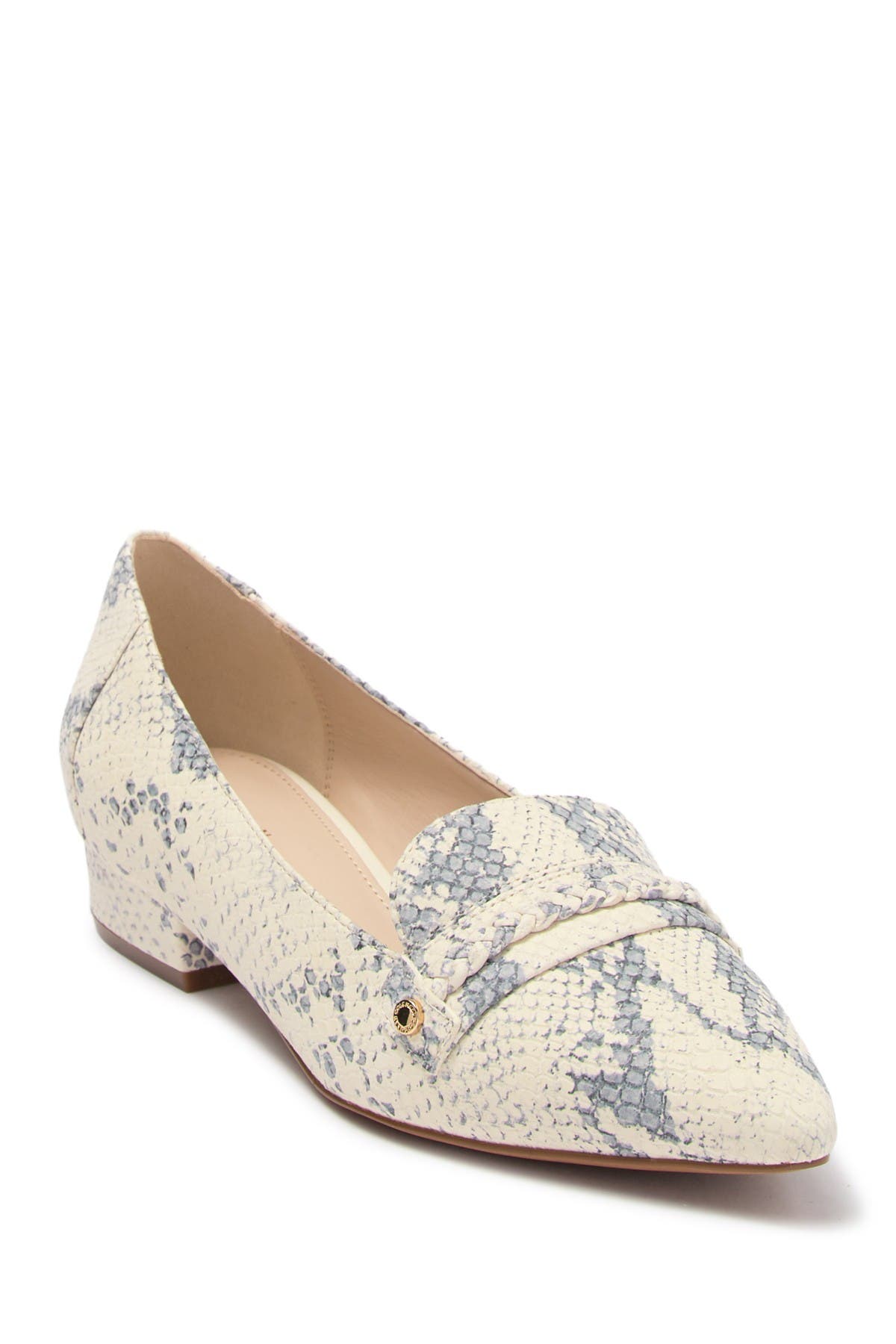 Cole Haan Mabel Skimmer Braided Snakeskin Embossed Leather Loafer ...
