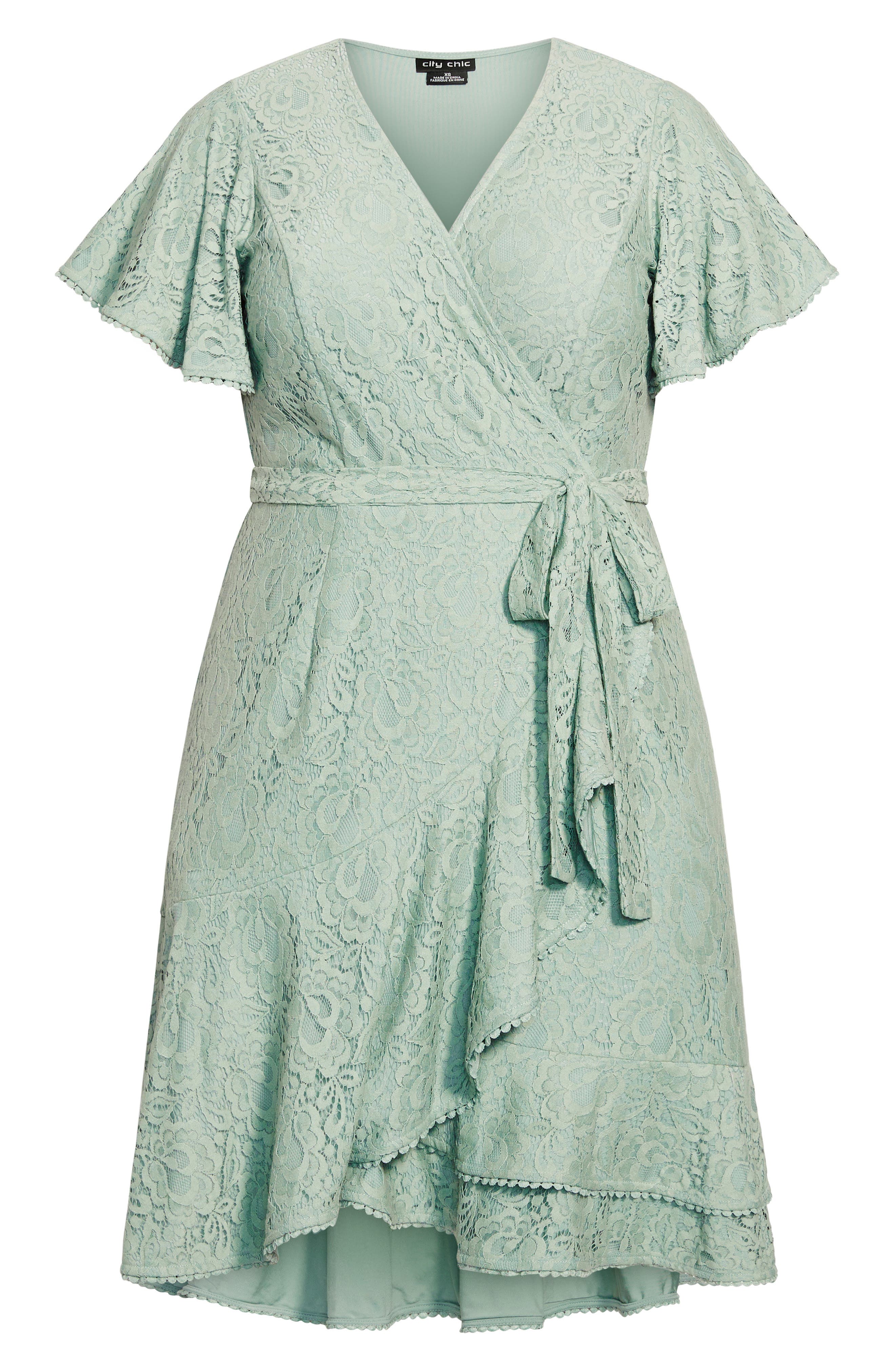City Chic Lace Faux Wrap Minidress | Nordstromrack