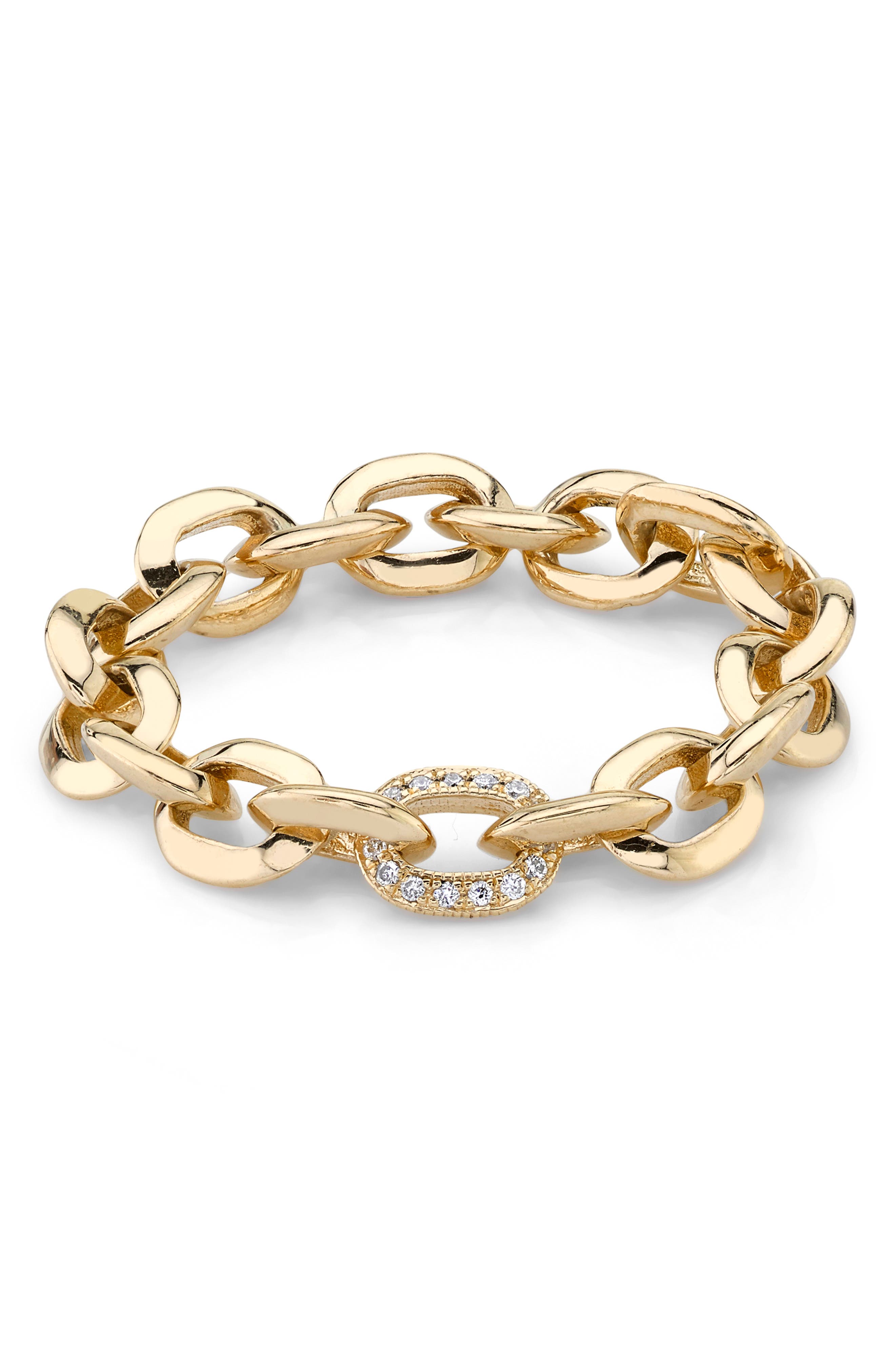 Lizzie Mandler Fine Jewelry Diamond Pavé Link Ring | Nordstrom