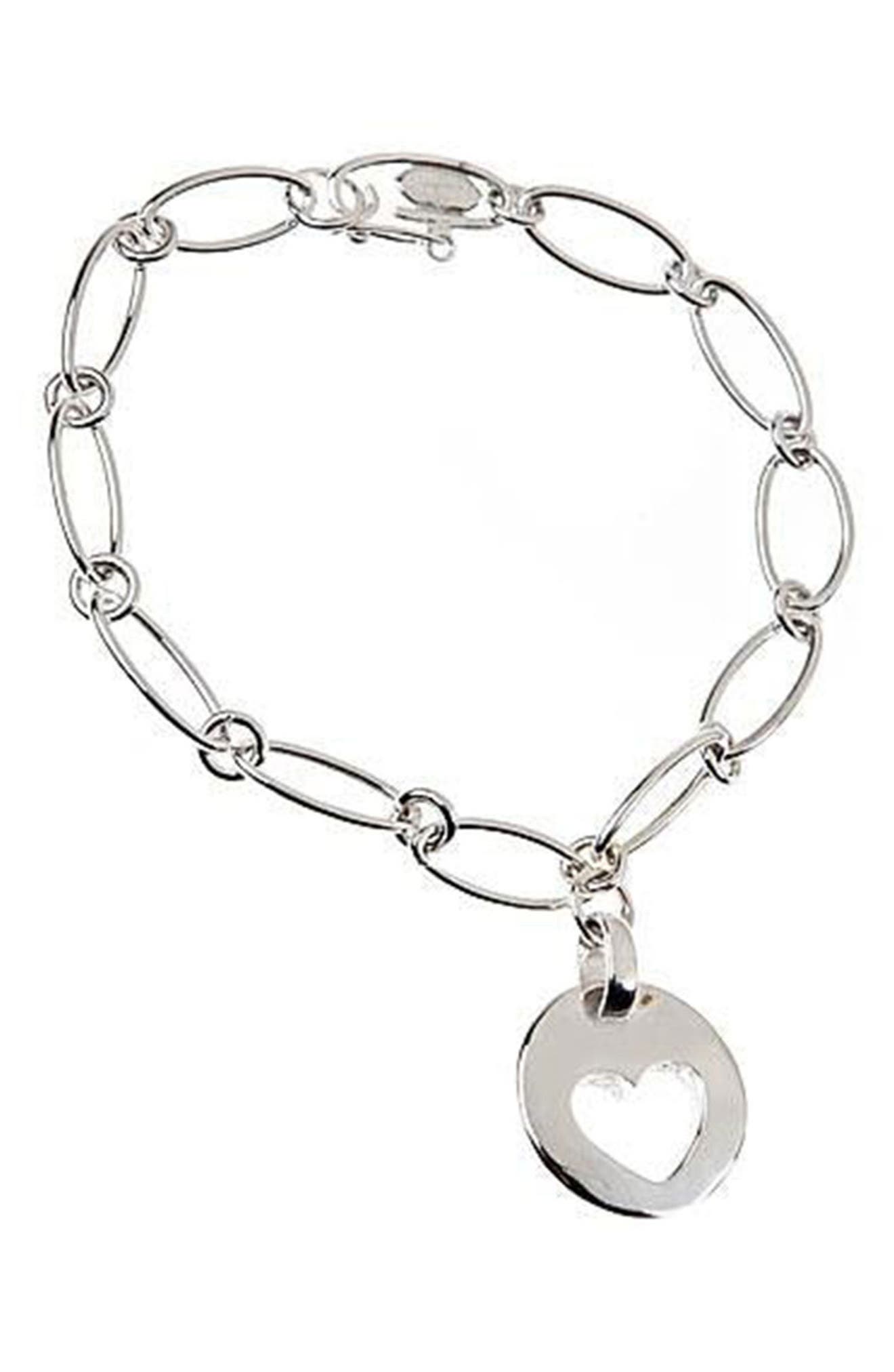 Sterling Silver Stencil Heart Bracelet (Women) | Nordstromrack