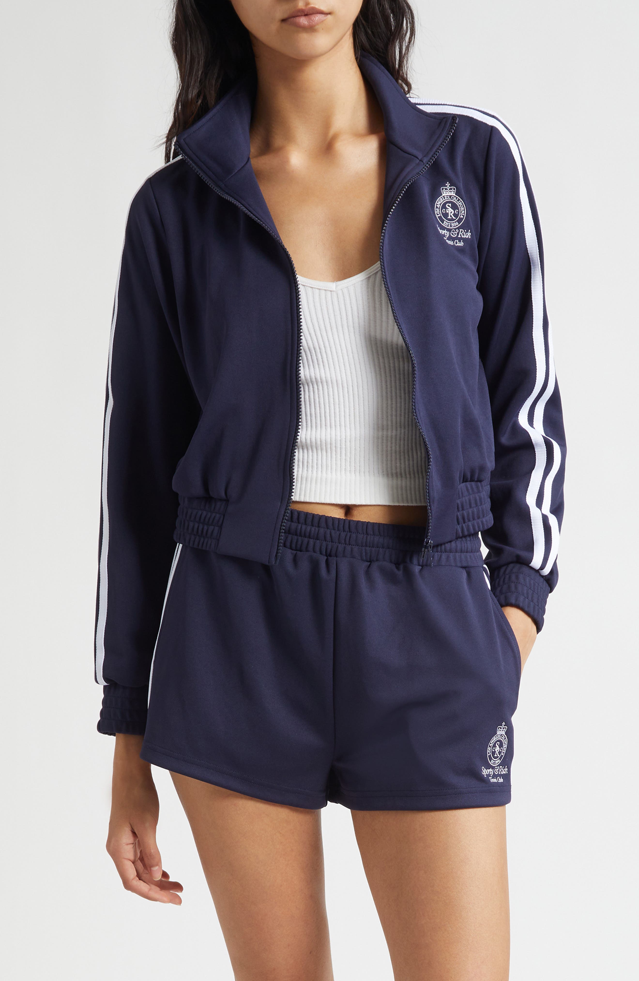 Sporty & Rich Elio Crown Tennis Track Jacket | Nordstrom