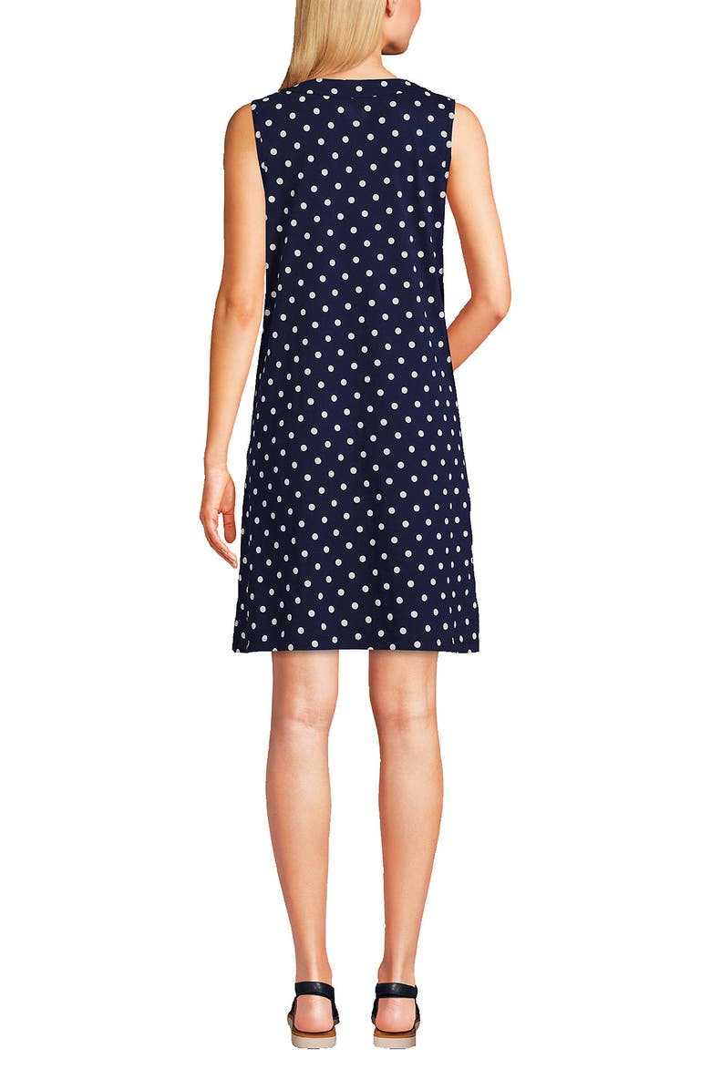 Lands' End Long Cotton Jersey Sleeveless Swim Cover-up Dress Print ...