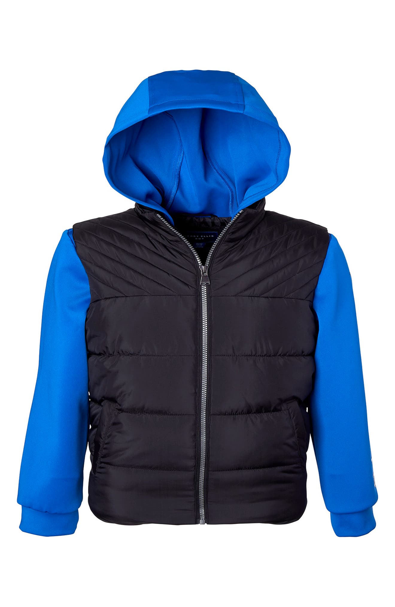Perry Ellis Colorblock Hooded Zip Front Puffer Jacket | Nordstromrack
