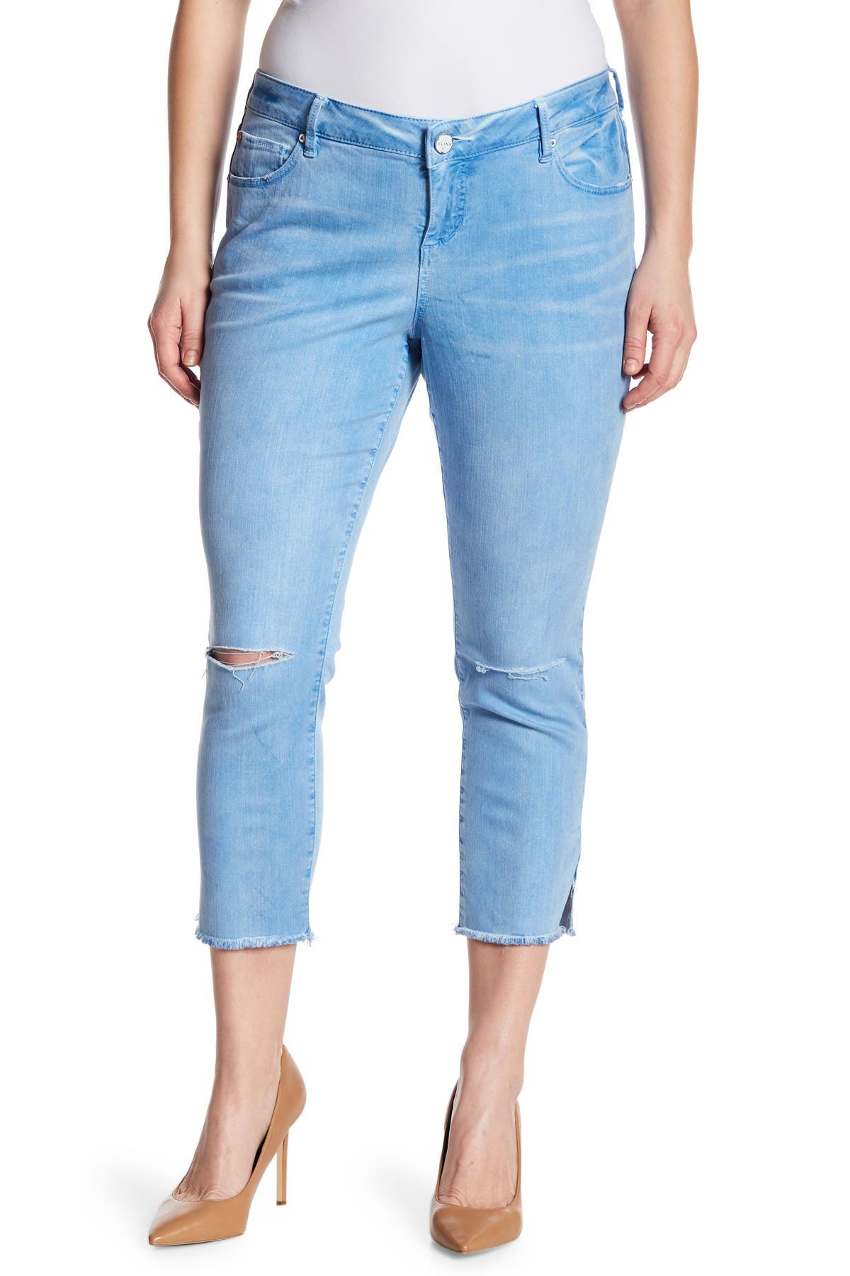 SLINK Jeans FRAYED HEM CROP W SLITS | Nordstromrack