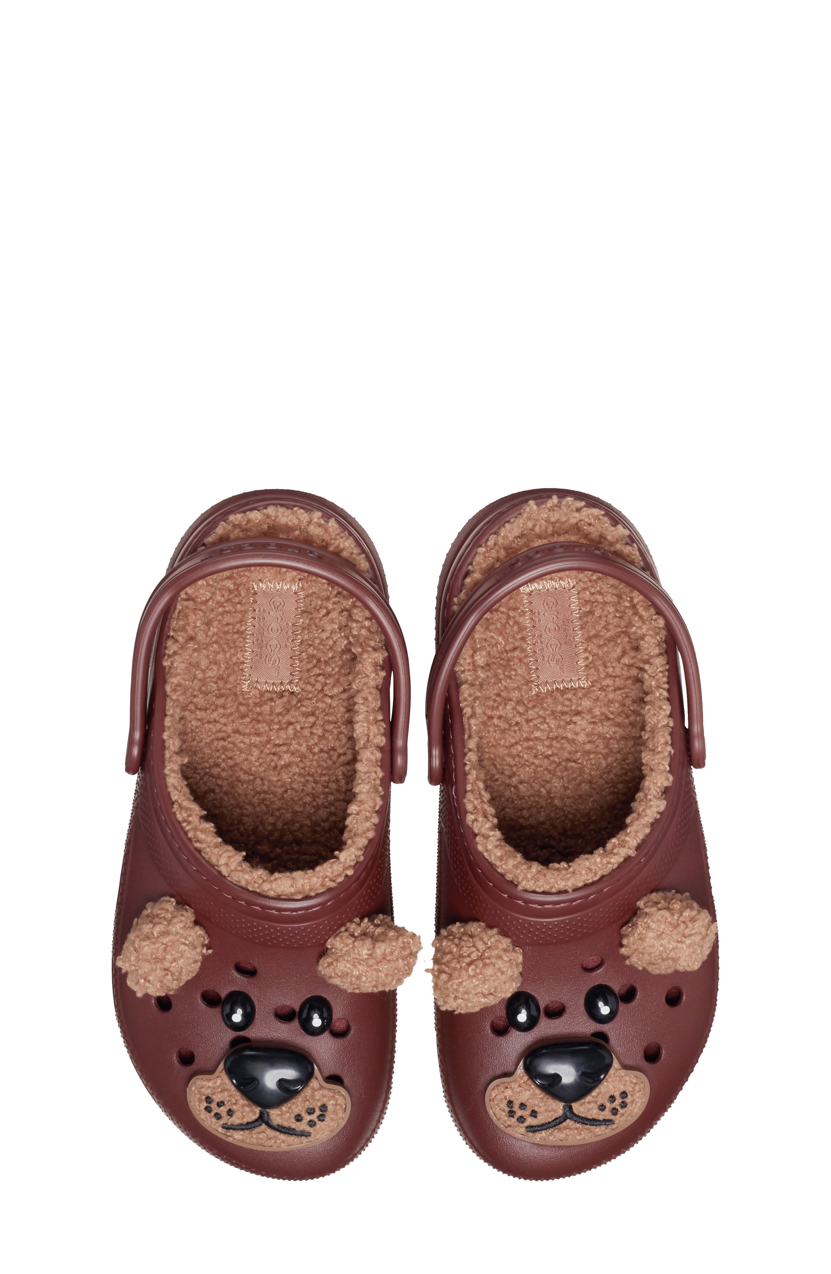 CROCS Kids' Classic Faux Shearling Lined Brown Bear Clog | Nordstromrack