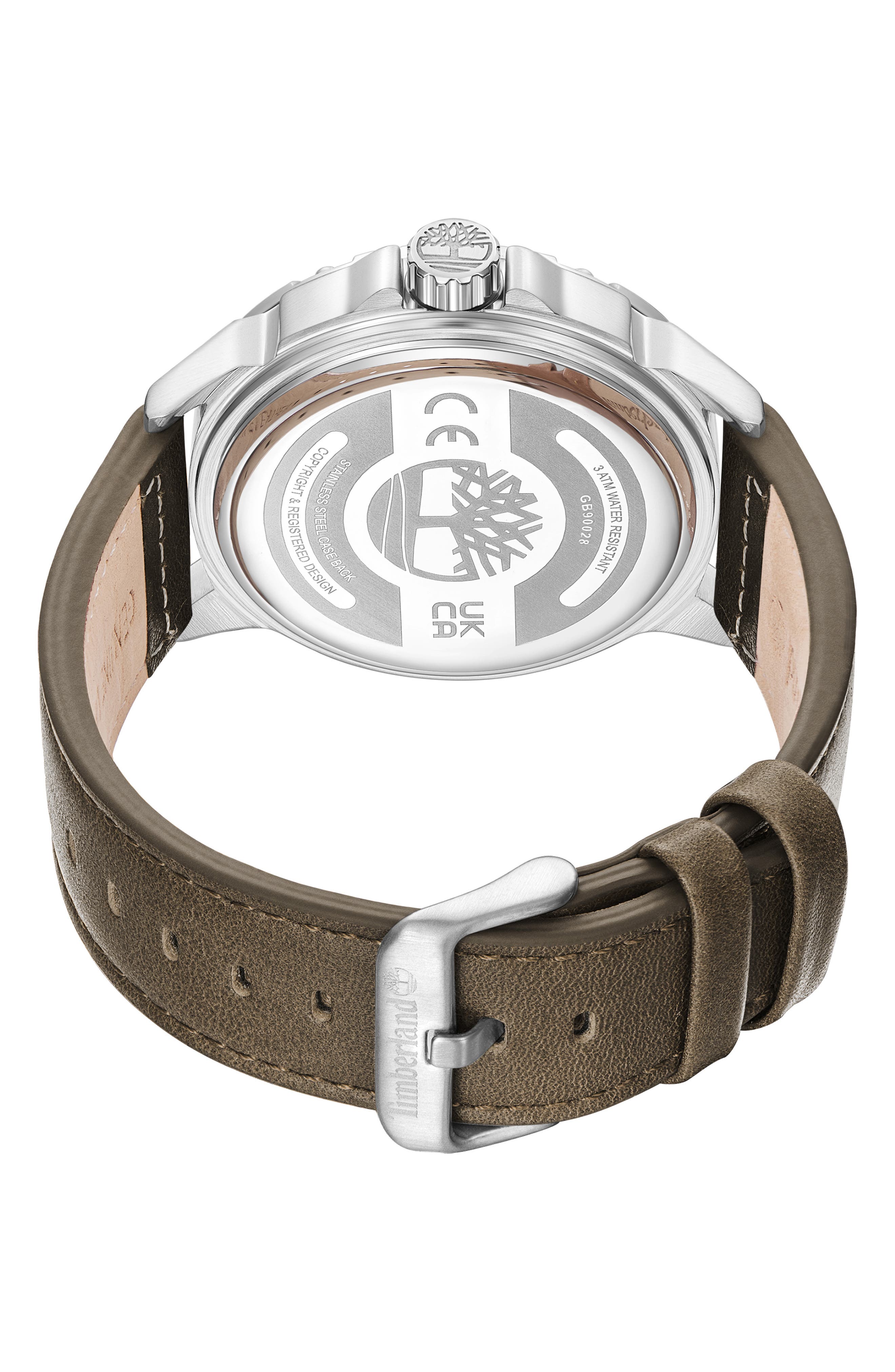 Timberland Leather Strap Watch, 46mm | Nordstromrack