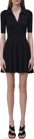 Simkhai Patricia Rib Knit Fit & Flare Polo Dress | Nordstrom