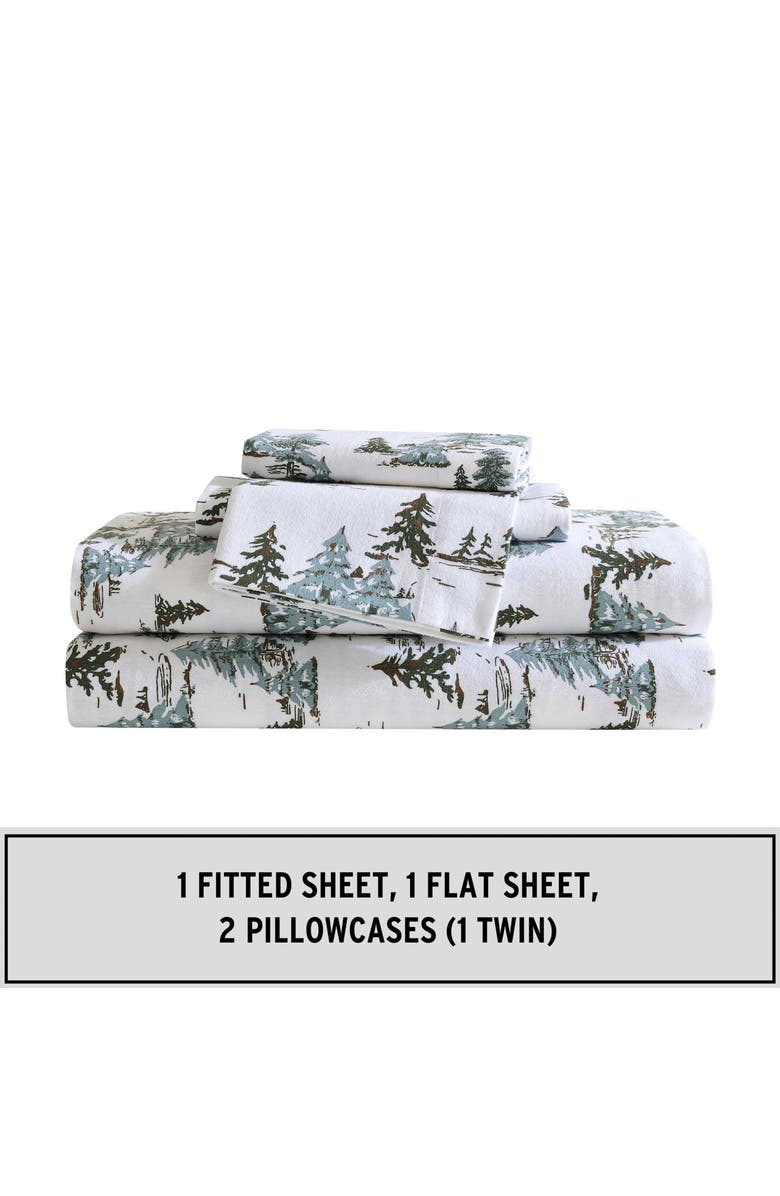 Eddie Bauer Snowy Pine Trees Cotton Flannel Sheet Set | Nordstromrack