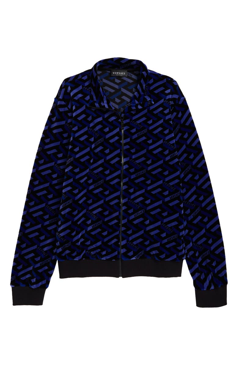Versace Kids' La Greca Monogram Cotton Chenille Track Jacket ...