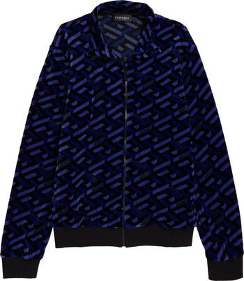 Versace Kids' La Greca Monogram Cotton Chenille Track Jacket ...