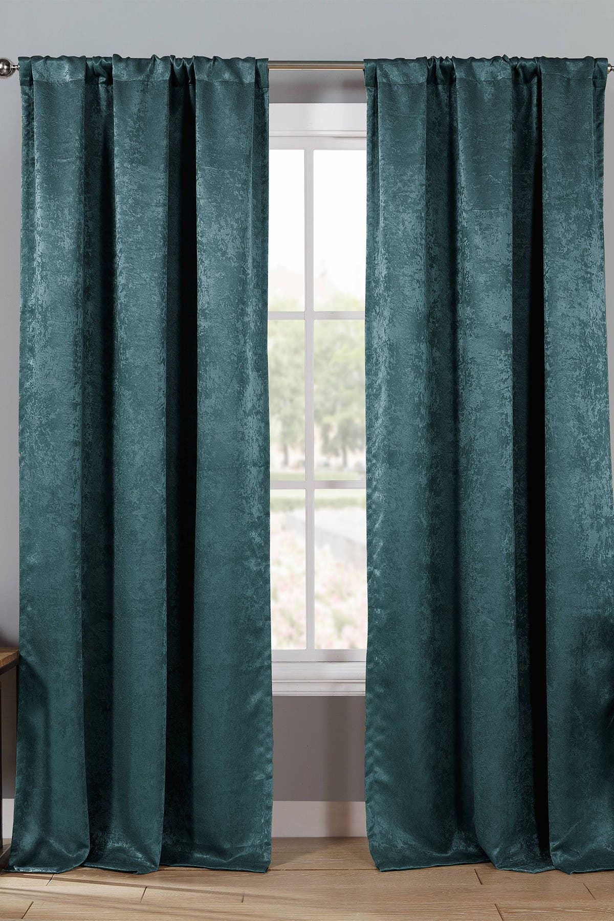Duck River Textile Steena Solid Room Darkening Curtain Set - Slate Blue ...