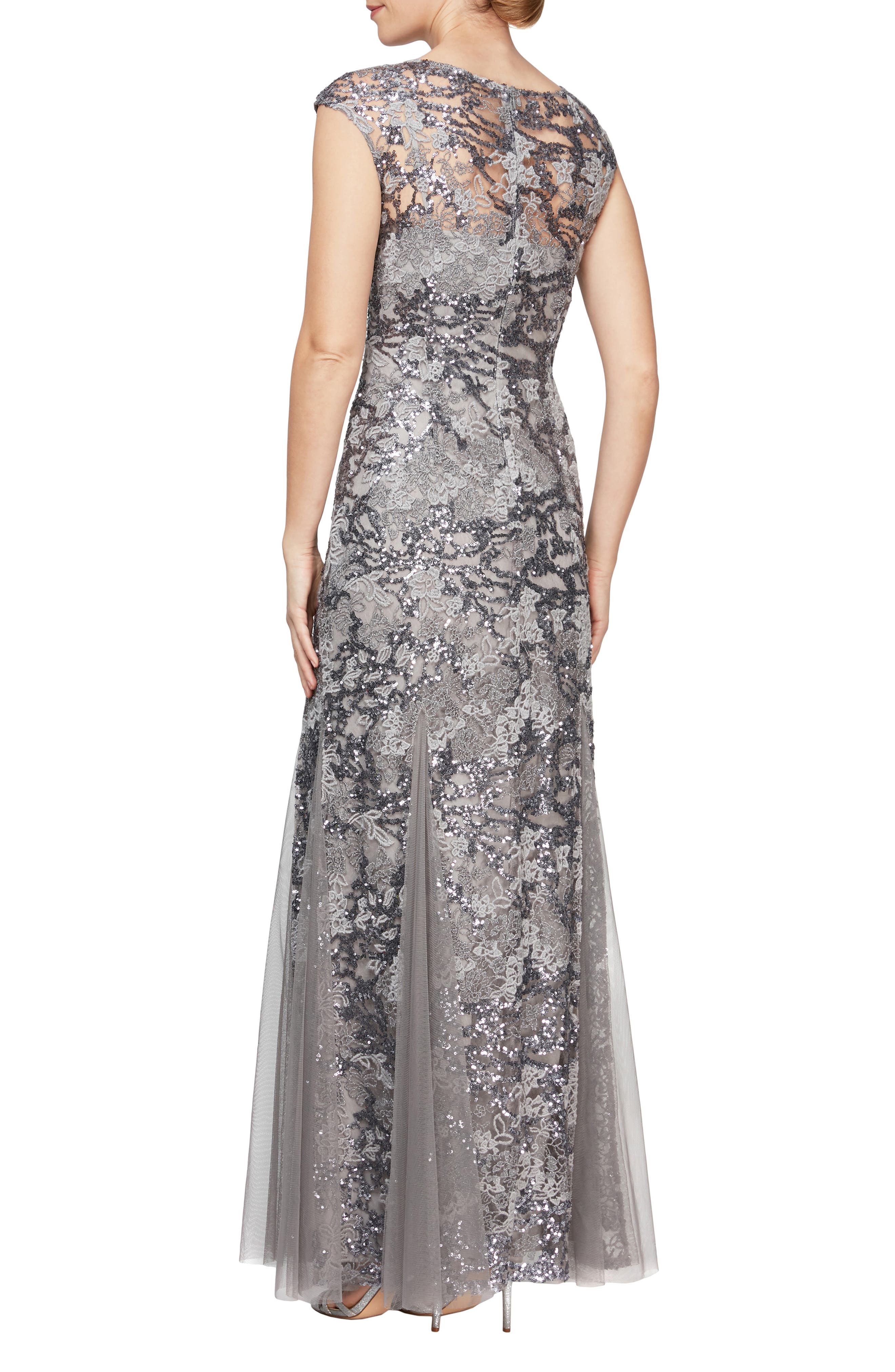 Alex Evenings Sequin Embroidered Trumpet Gown | Nordstrom