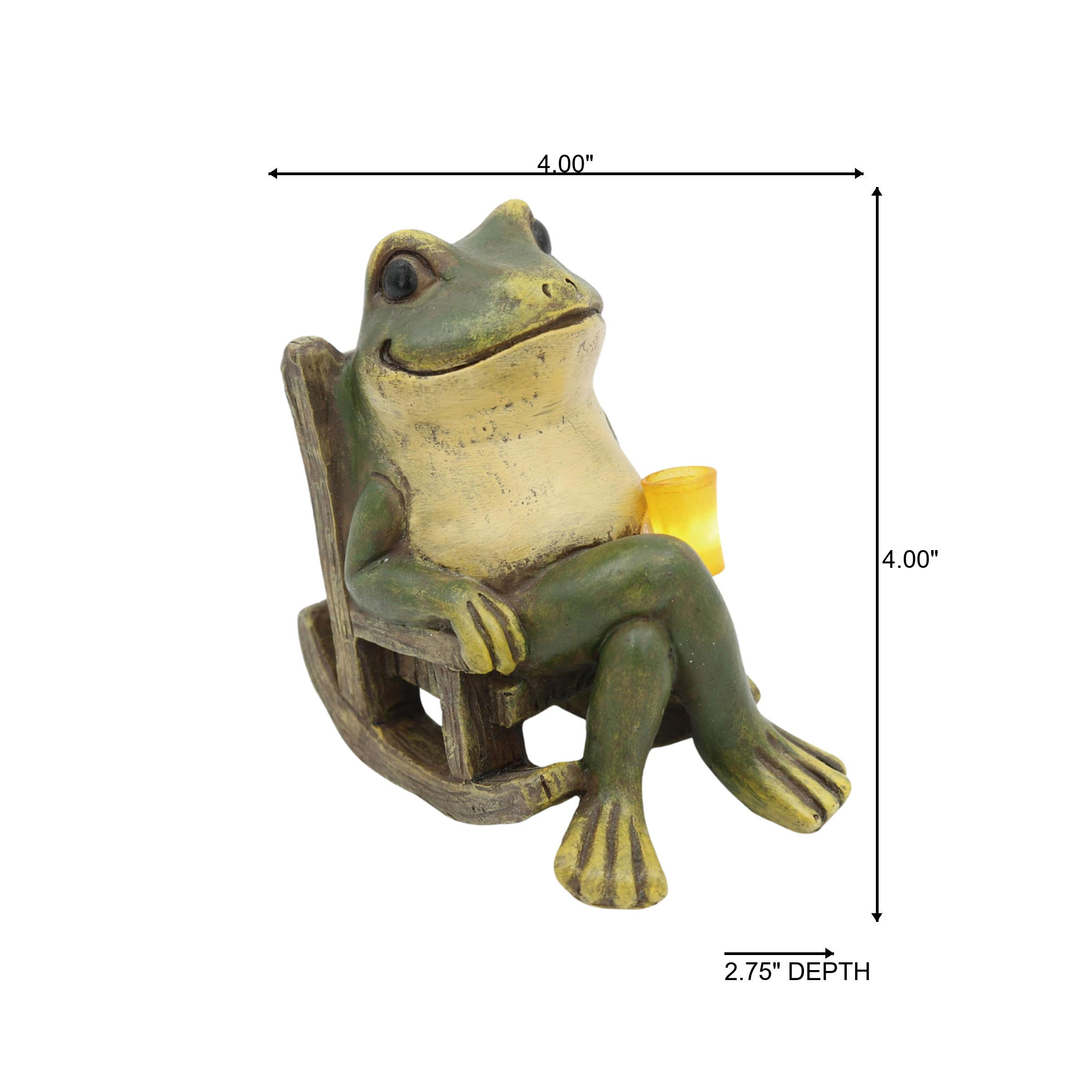 Transpac Light Up Resin Frog Figurine - Decorative Night Light for Home ...
