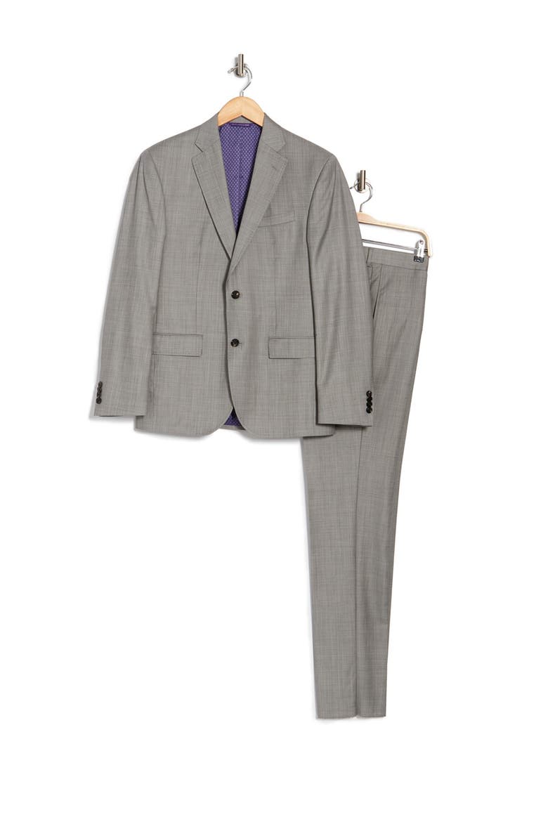 Roger Gray Sharkskin Two Button Notch Lapel Trim Fit Suit (Men ...
