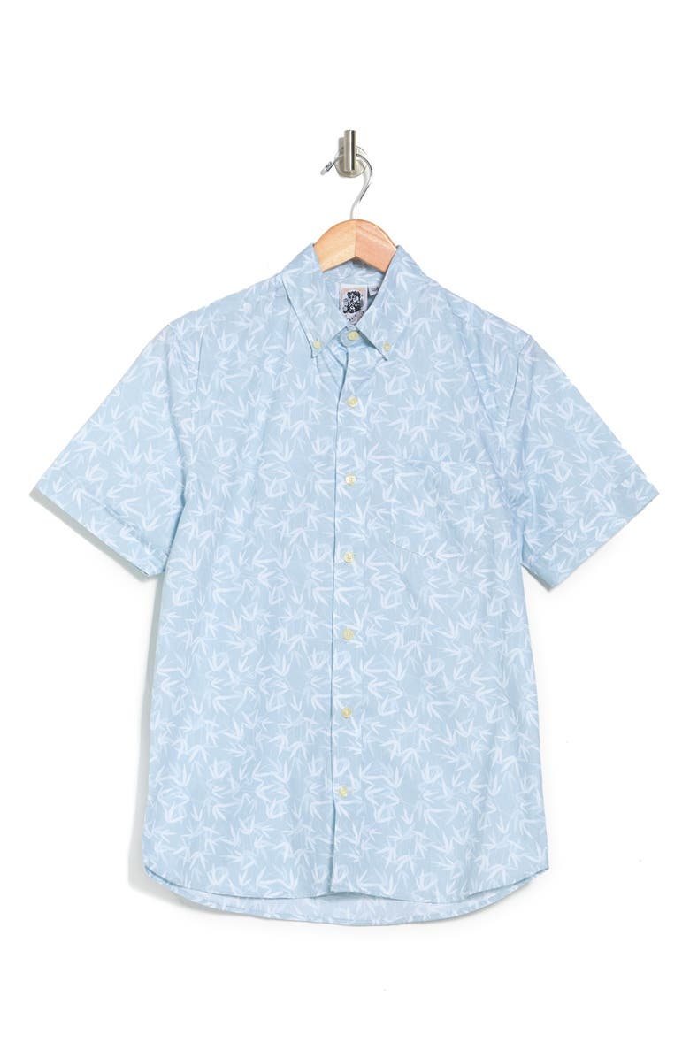 KENNINGTON Leaf Print Cotton Shirt | Nordstromrack