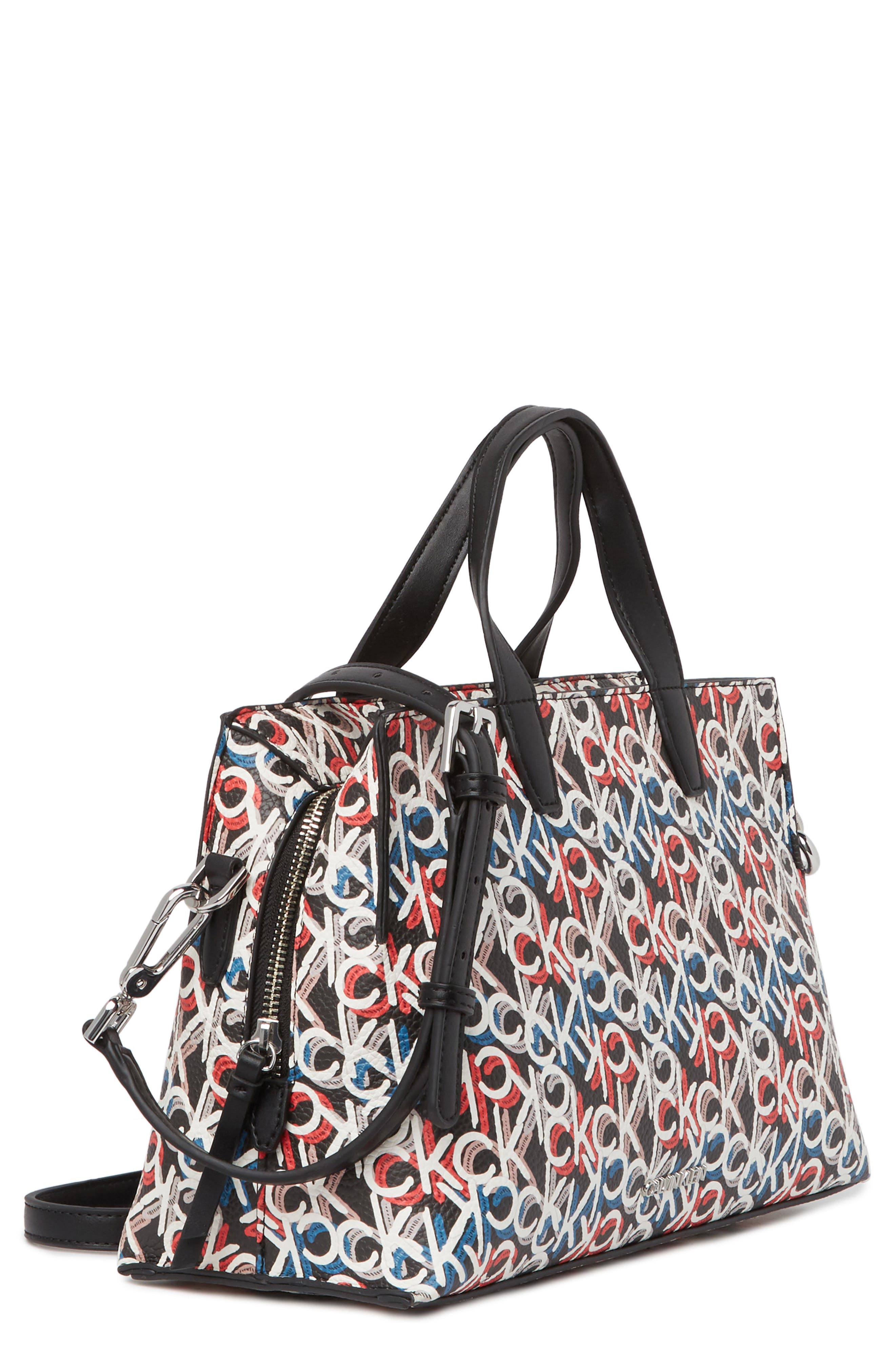 Calvin Klein Neat Scattered Graffiti Logo Satchel | Nordstromrack