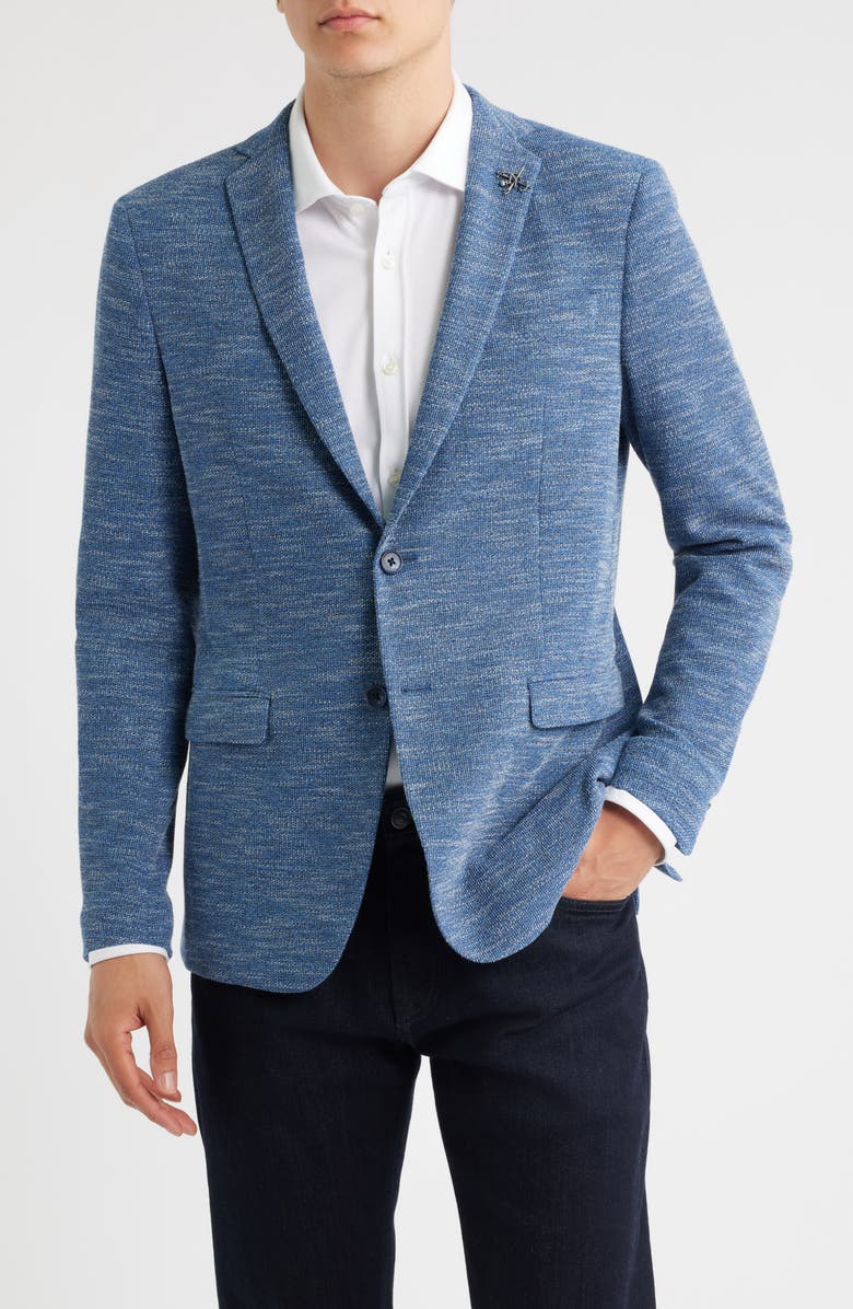 John Varvatos Varick Slim Fit Heathered Blue Knit Sport Coat ...