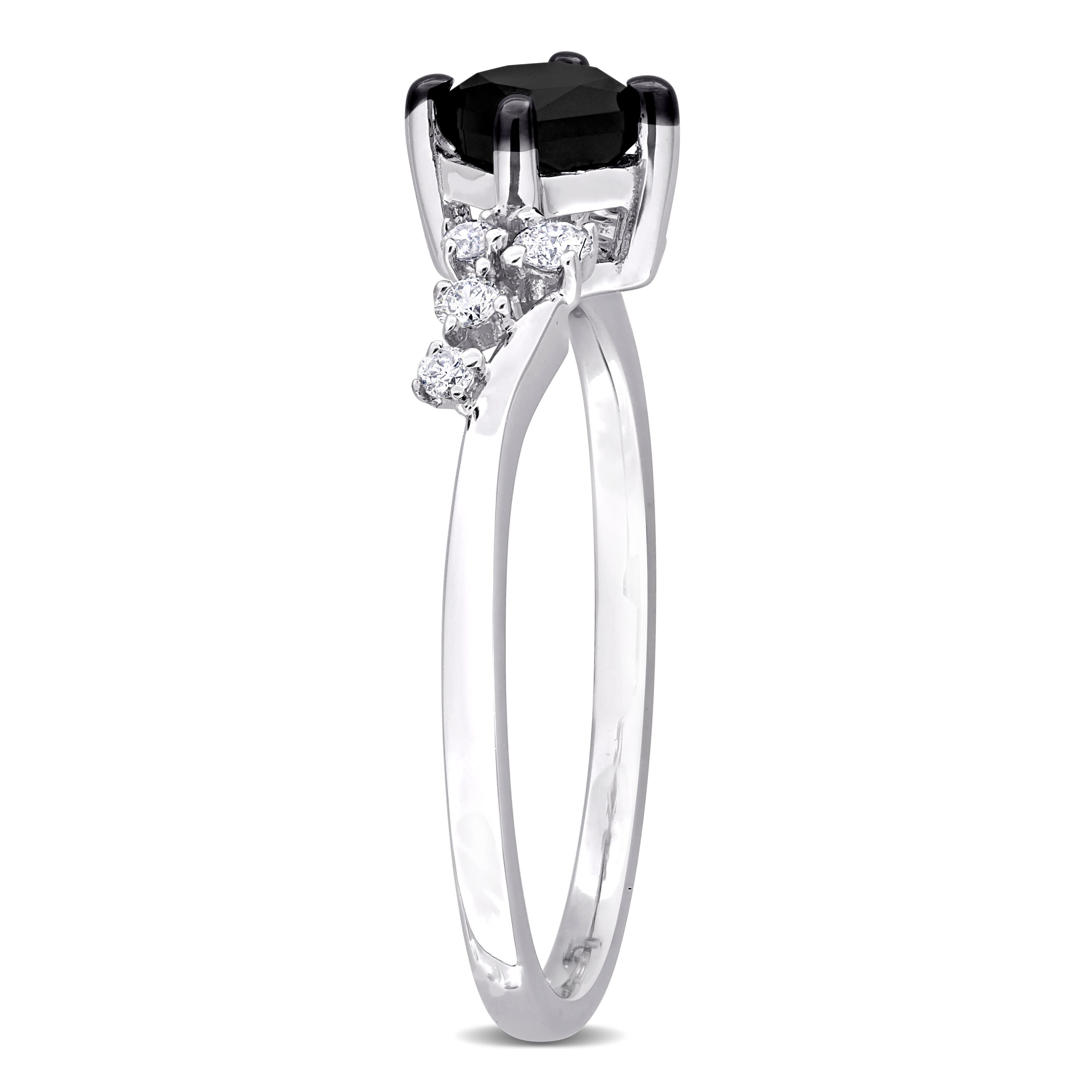 Julianna B. Black & White Diamond Princess-Cut Cluster Ring 14k | Nordstrom