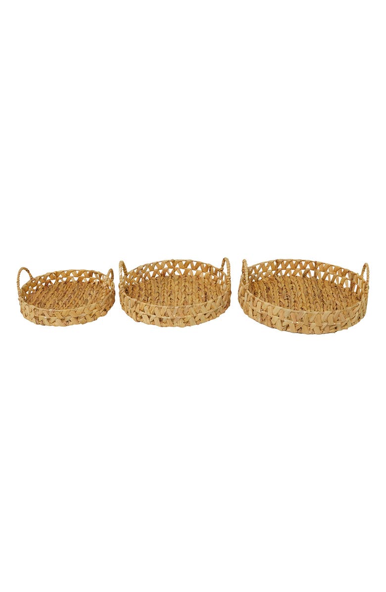 GINGER BIRCH STUDIO Brown Seagrass Handmade Woven Tray with Handles ...
