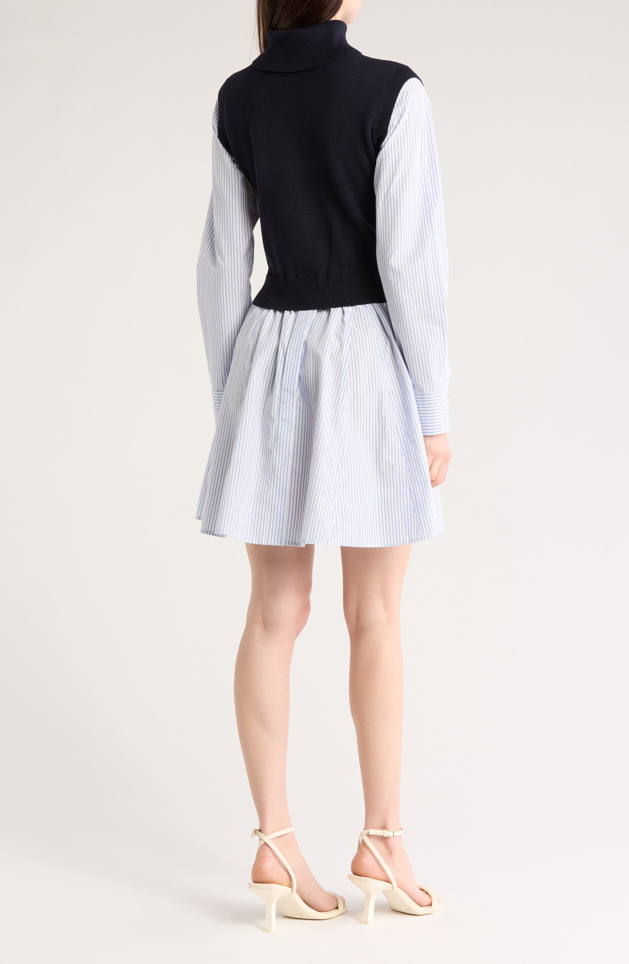 Derek Lam 10 Crosby Cressida Mixed Media Twofer Shirtdress | Nordstromrack