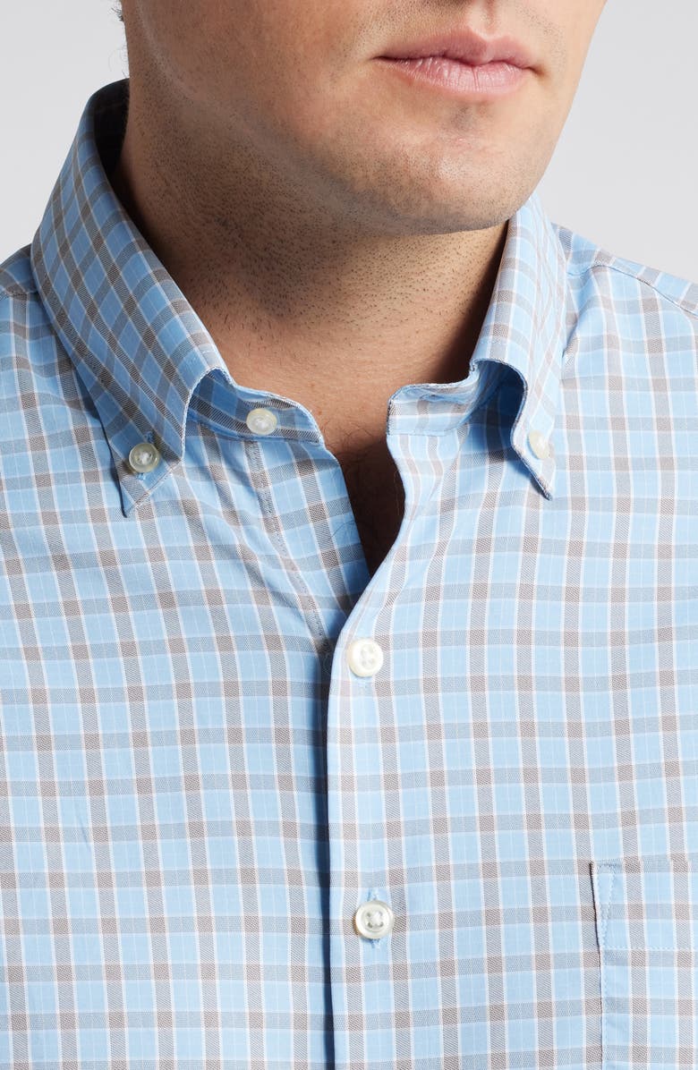Peter Millar Rivers Check Performance Twill Button-Down Shirt ...