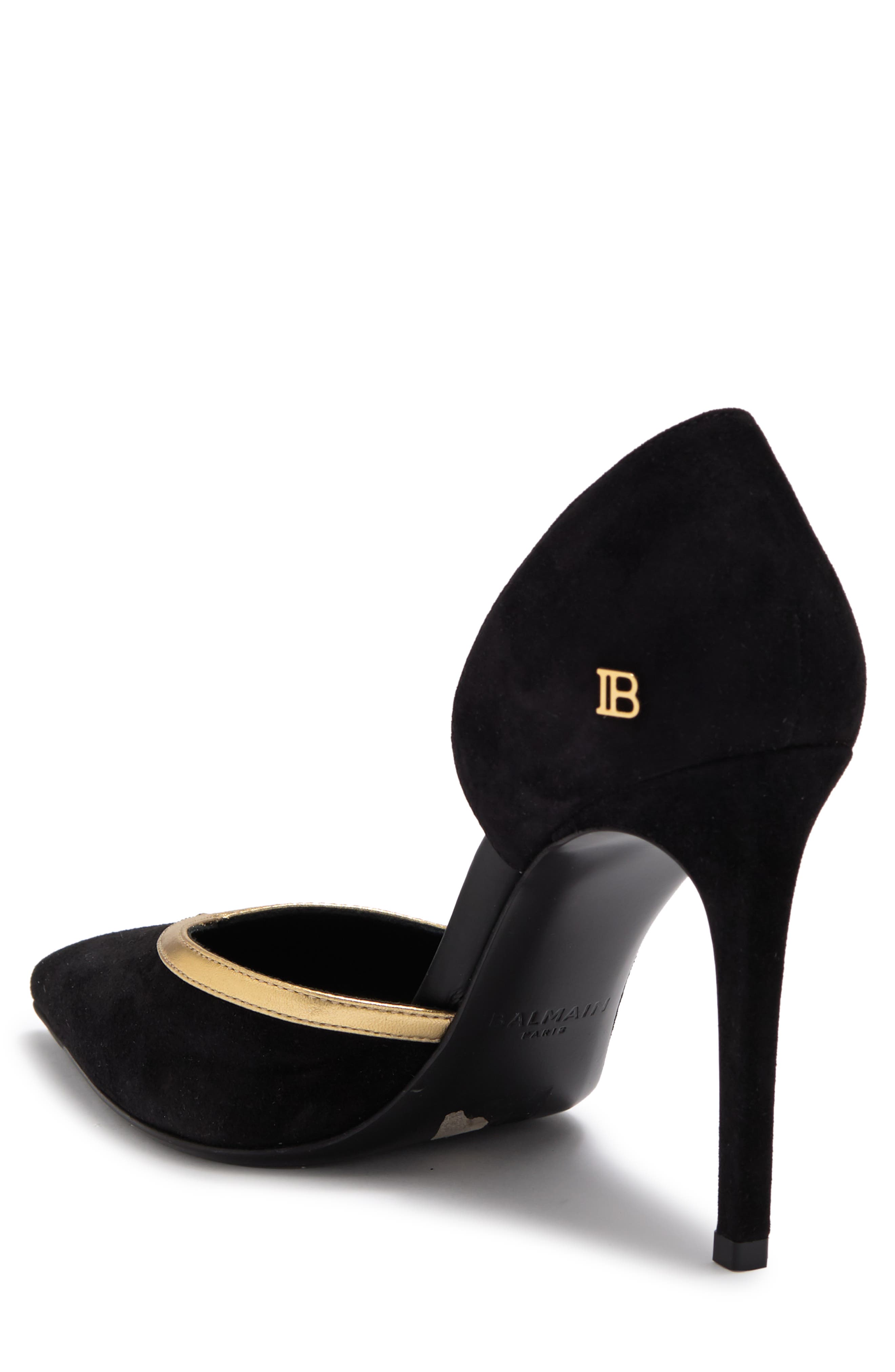 Balmain Miley Pointed Toe Half d'Orsay Leather Pump | Nordstromrack