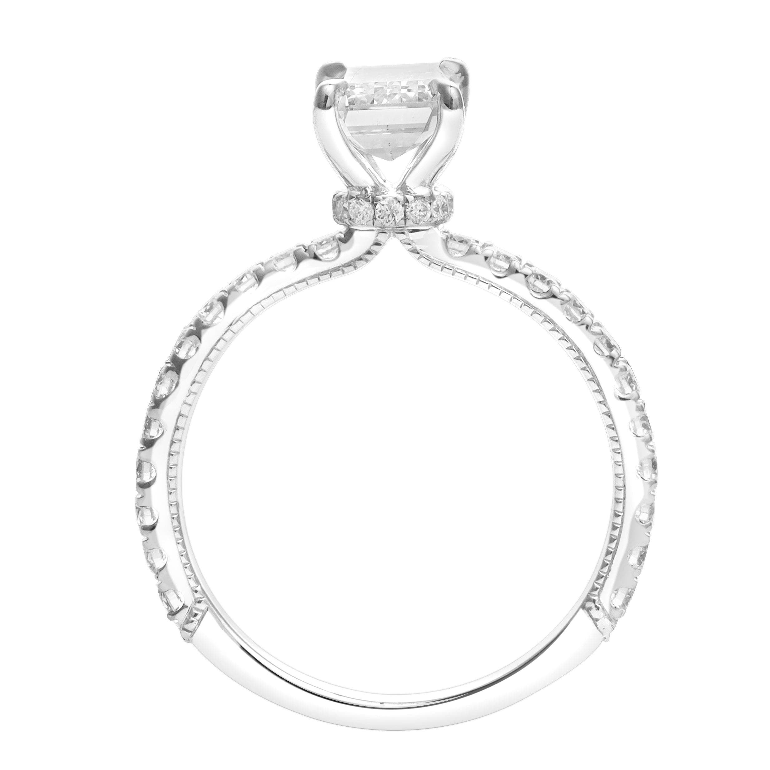 LuvMyJewelry Kiara 14K Gold Emerald Cut Lab Grown Diamond Engagement ...